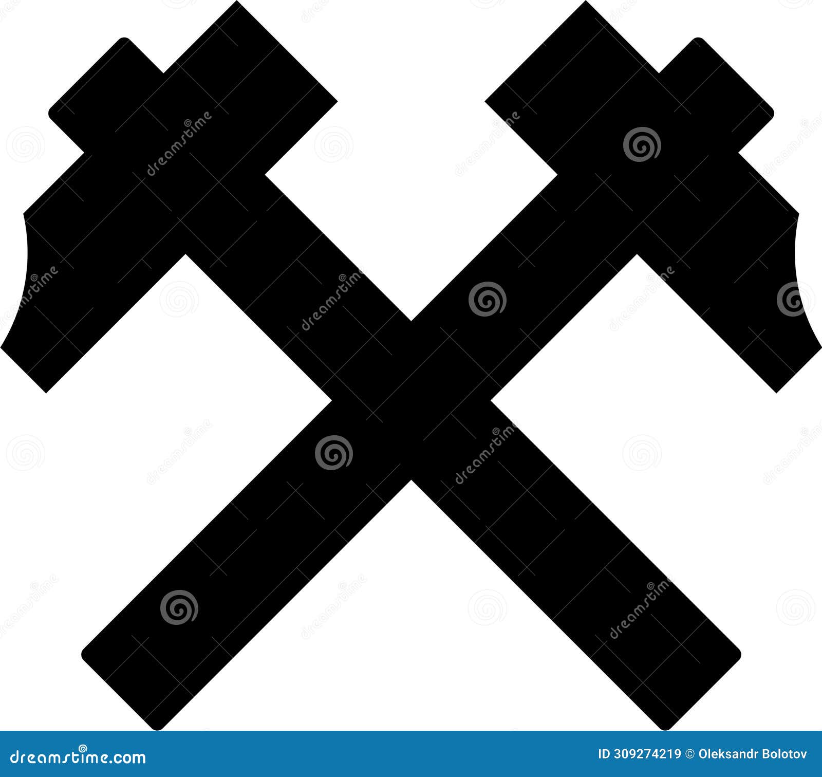 Crossed Hammers Icon in Flat Style. Vector Illustration. Stock Vector ...