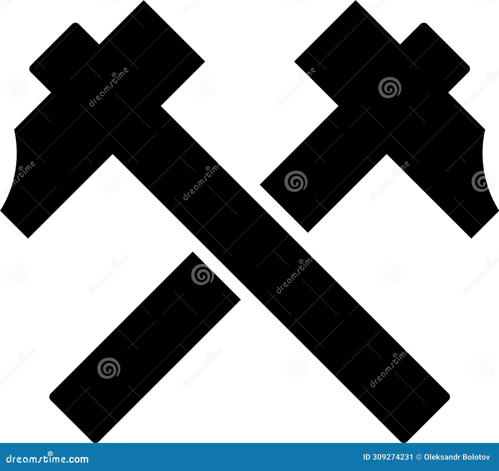 Crossed Hammers Icon in Flat Style. Vector Illustration. Stock Vector ...