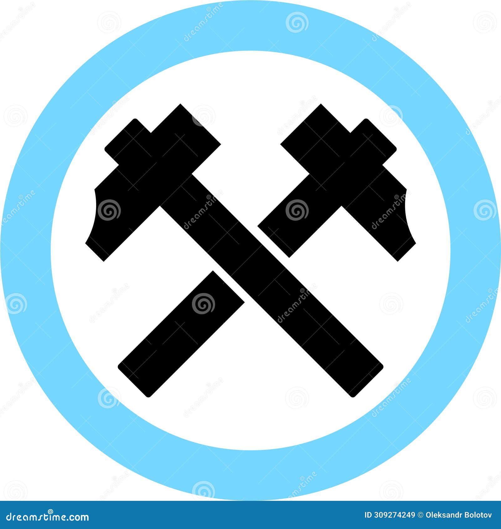 Crossed Hammers Icon in Flat Style. Vector Illustration. Stock Vector ...
