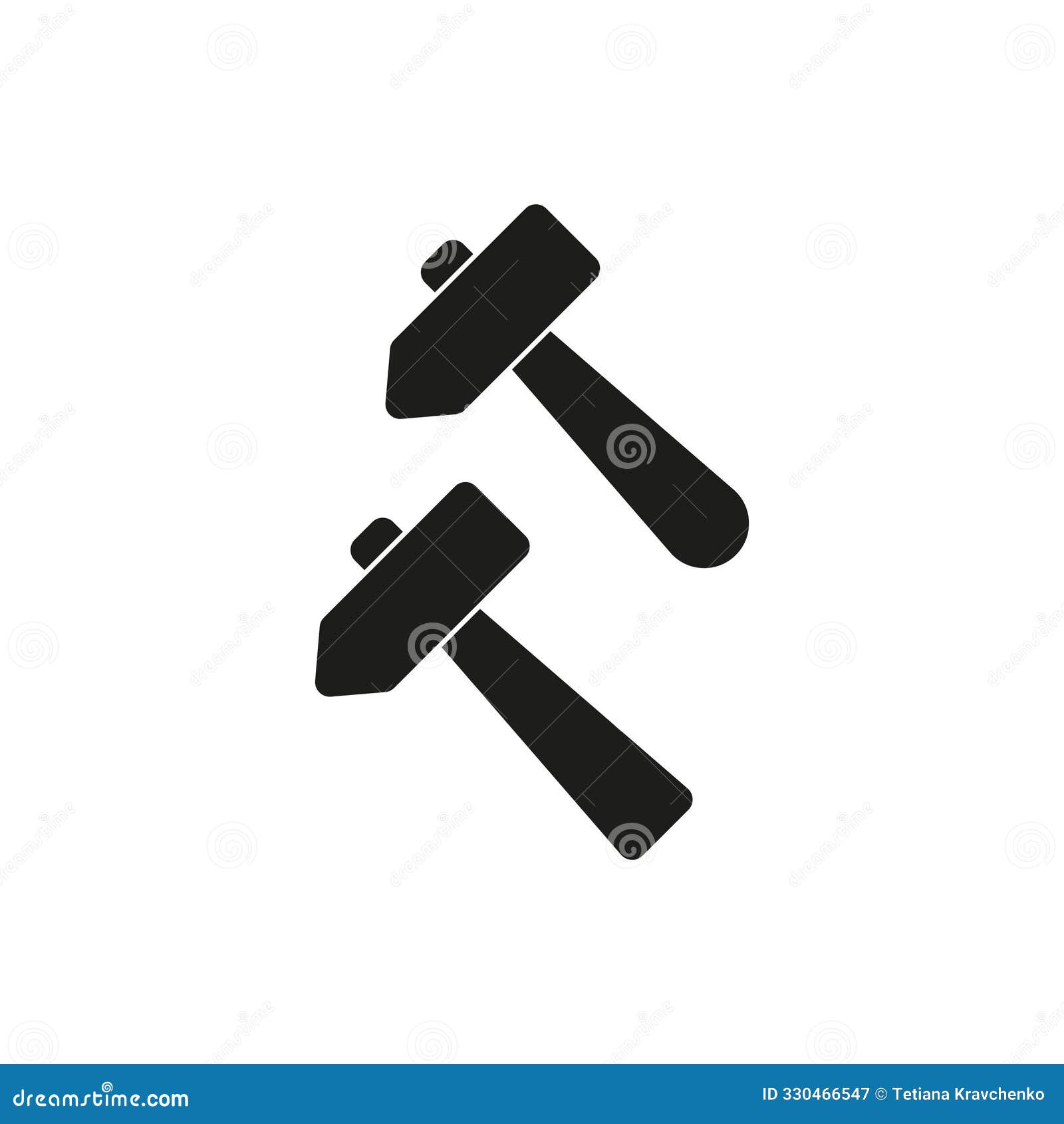 Crossed Hammers Icon. Simple Black Silhouette. Construction and Tools ...