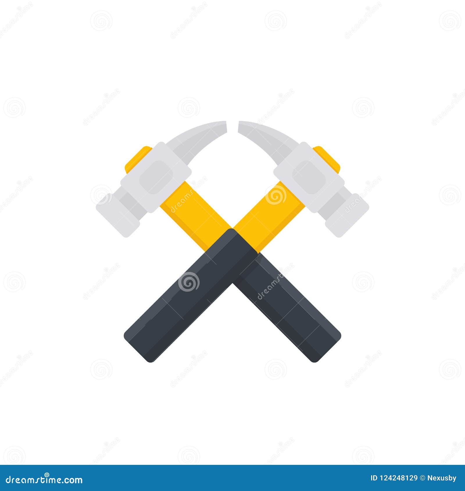 Crossed Hammers Vector Logo Stock Vector - Illustration of steel, tool ...