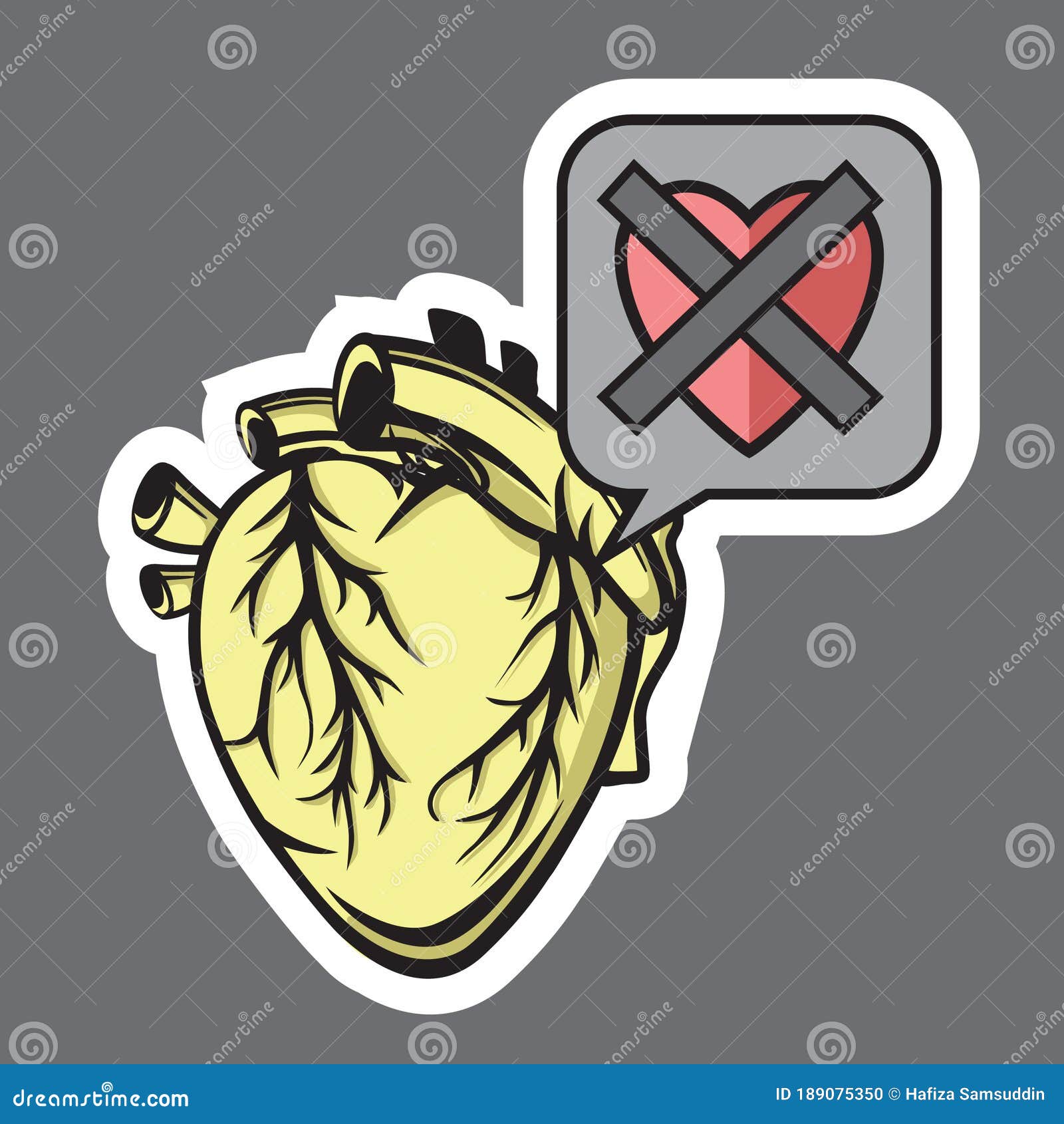 Crossed Heart. Vector Illustration Decorative Design Stock Vector ...