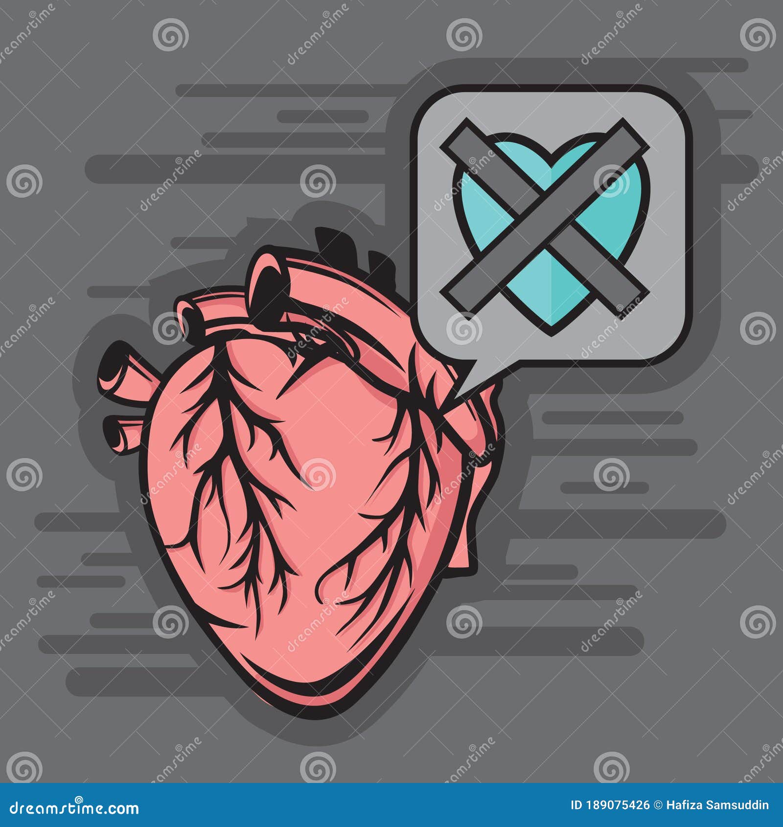 Crossed Heart. Vector Illustration Decorative Design Stock Vector ...