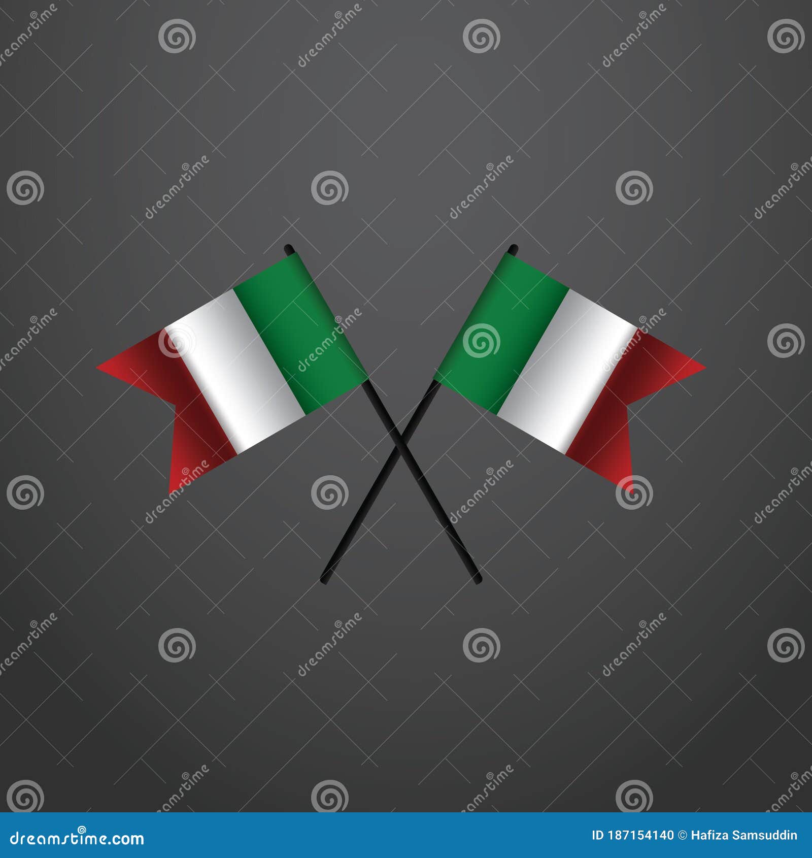 Crossed Italian Flags. Vector Illustration Decorative Design Stock ...