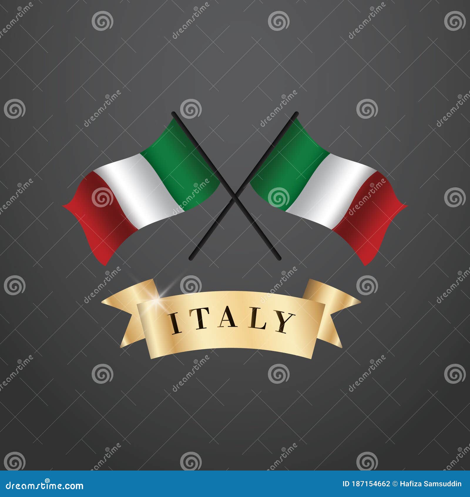 Crossed Italian Flags. Vector Illustration Decorative Design Stock ...
