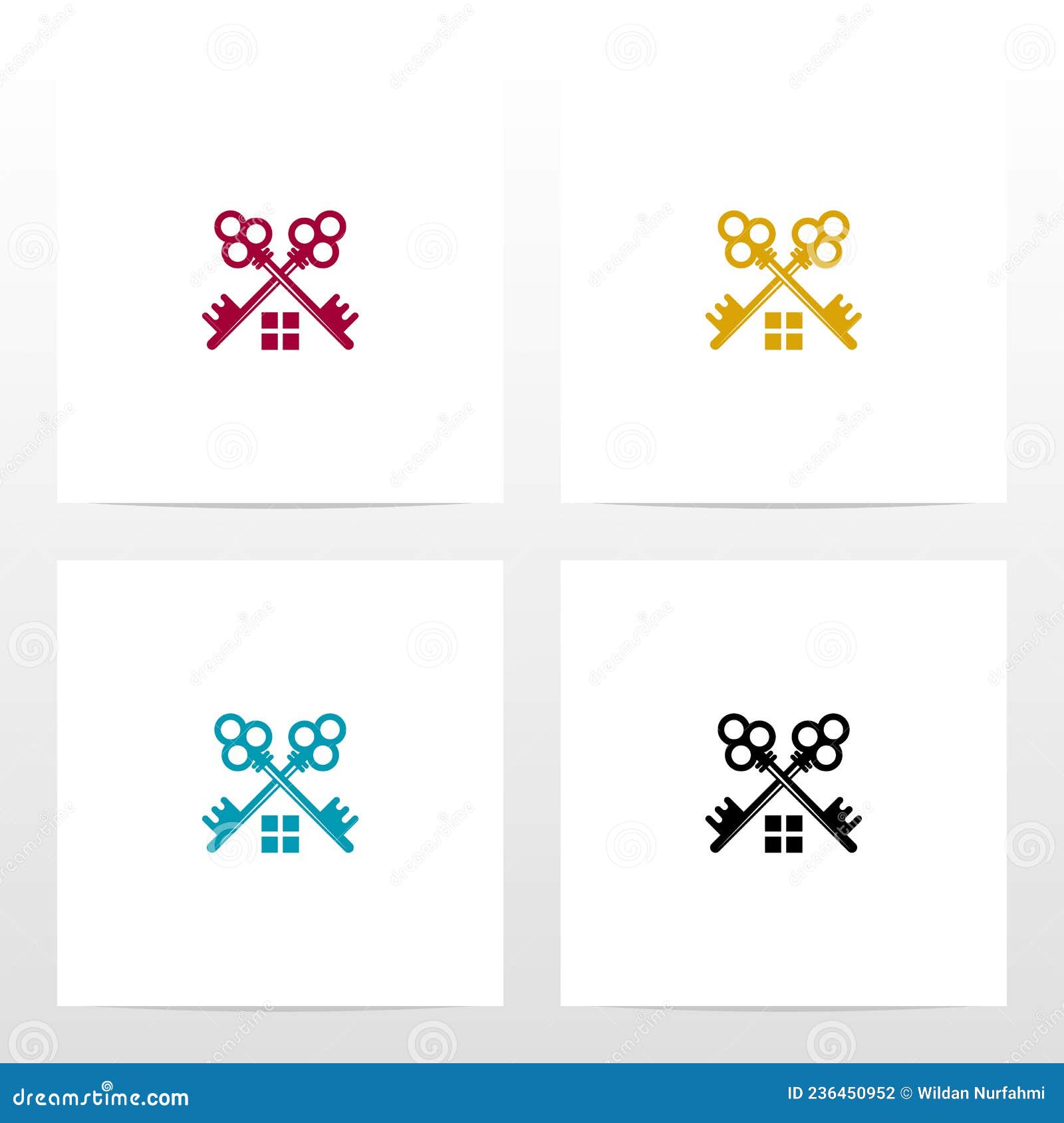 Crossed Key Formed a House Logo Design Stock Vector - Illustration of ...