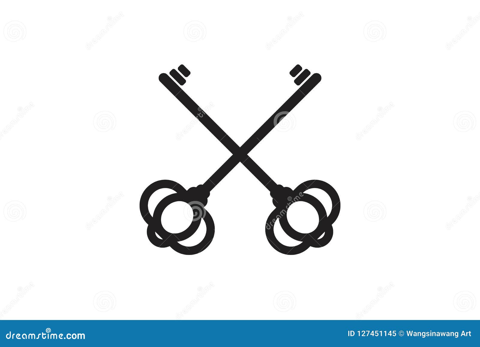 Crossed Key Logo Designs Inspiration Isolated on White Background ...