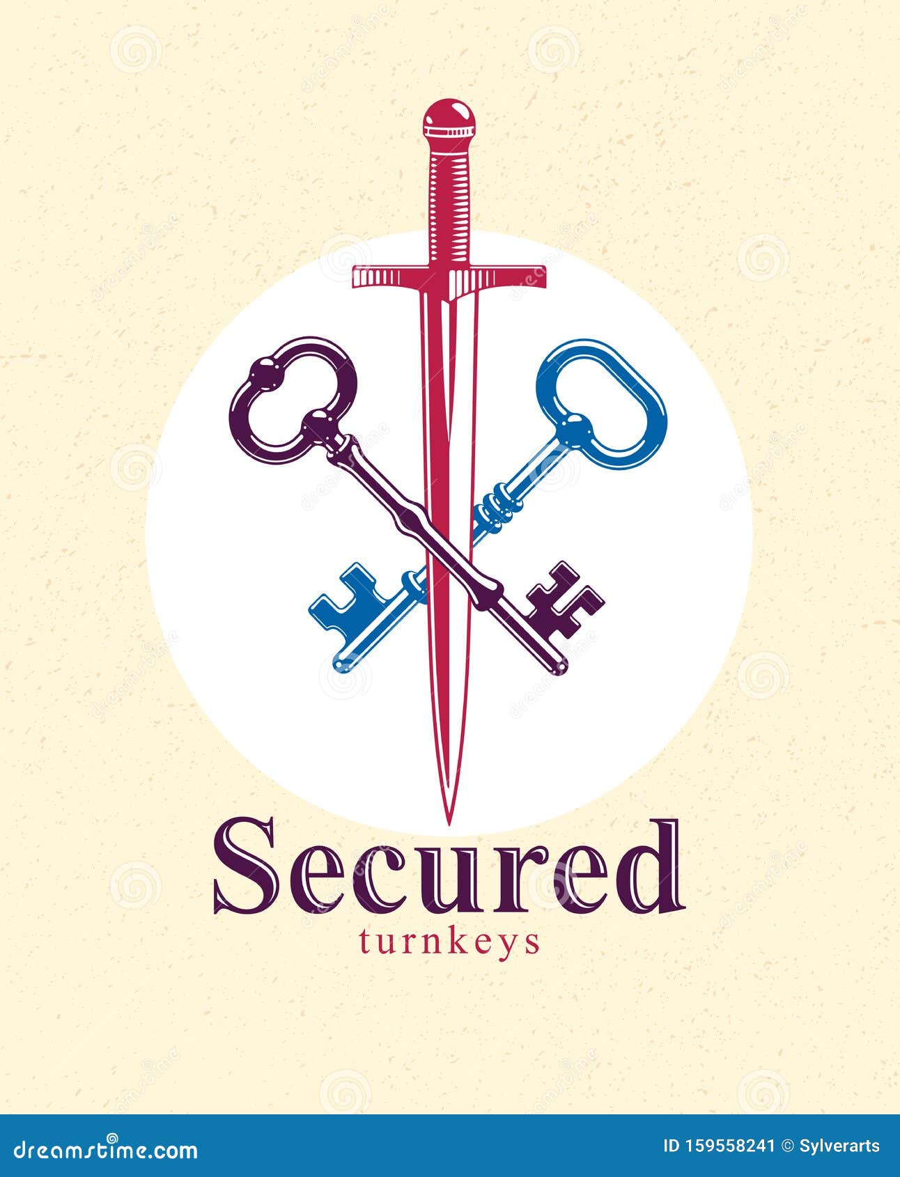 Crossed Keys and Dagger Vector Symbol Emblem, Turnkeys and Sword ...