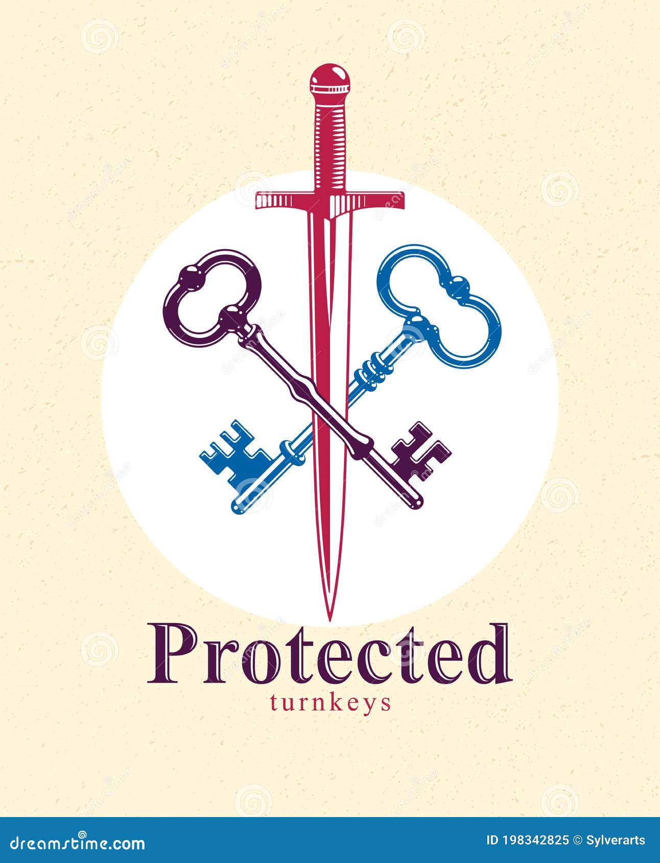 Crossed Keys and Dagger Vector Symbol Emblem, Turnkeys and Sword ...