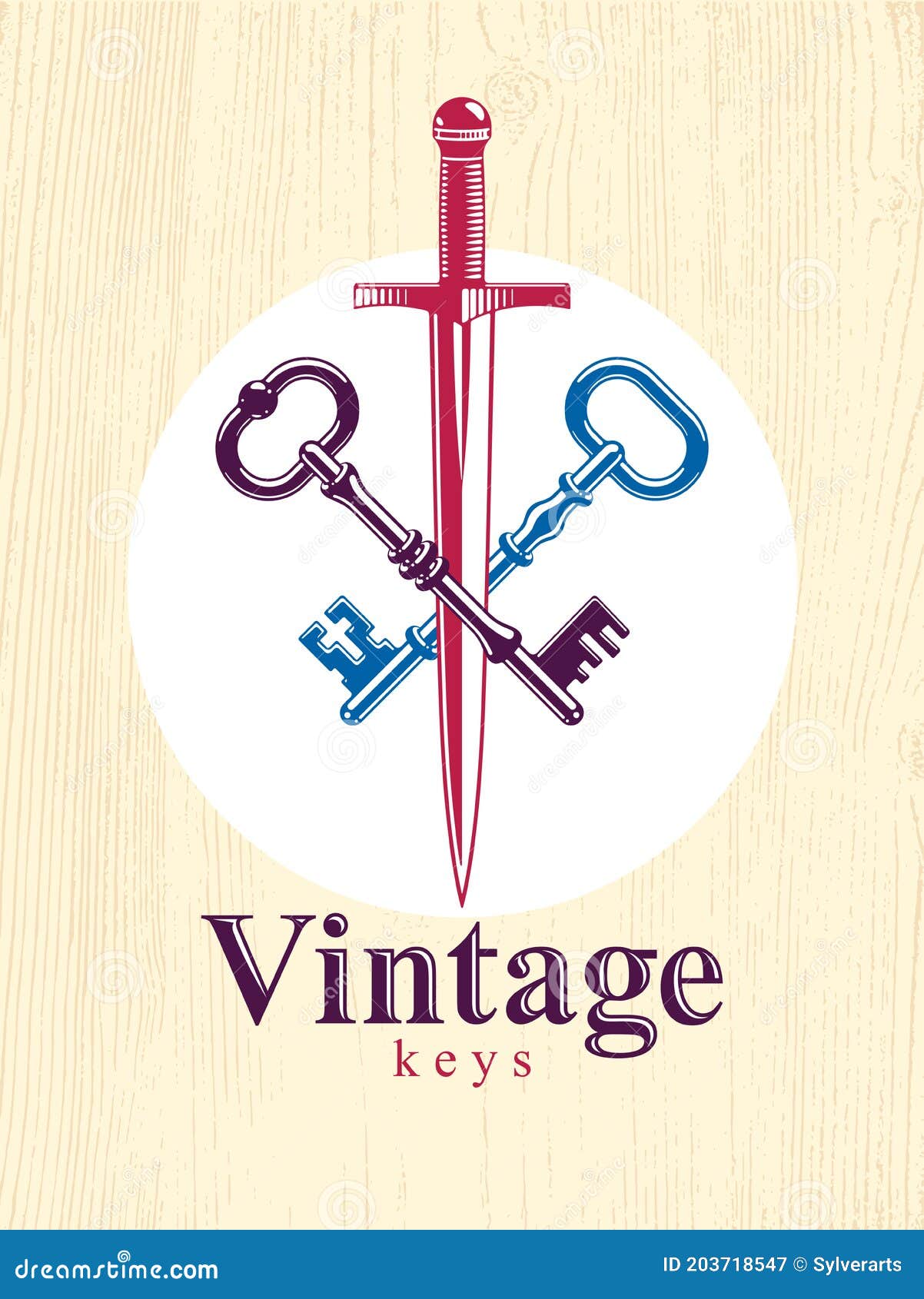 Crossed Keys and Dagger Vector Symbol Emblem, Turnkeys and Sword ...
