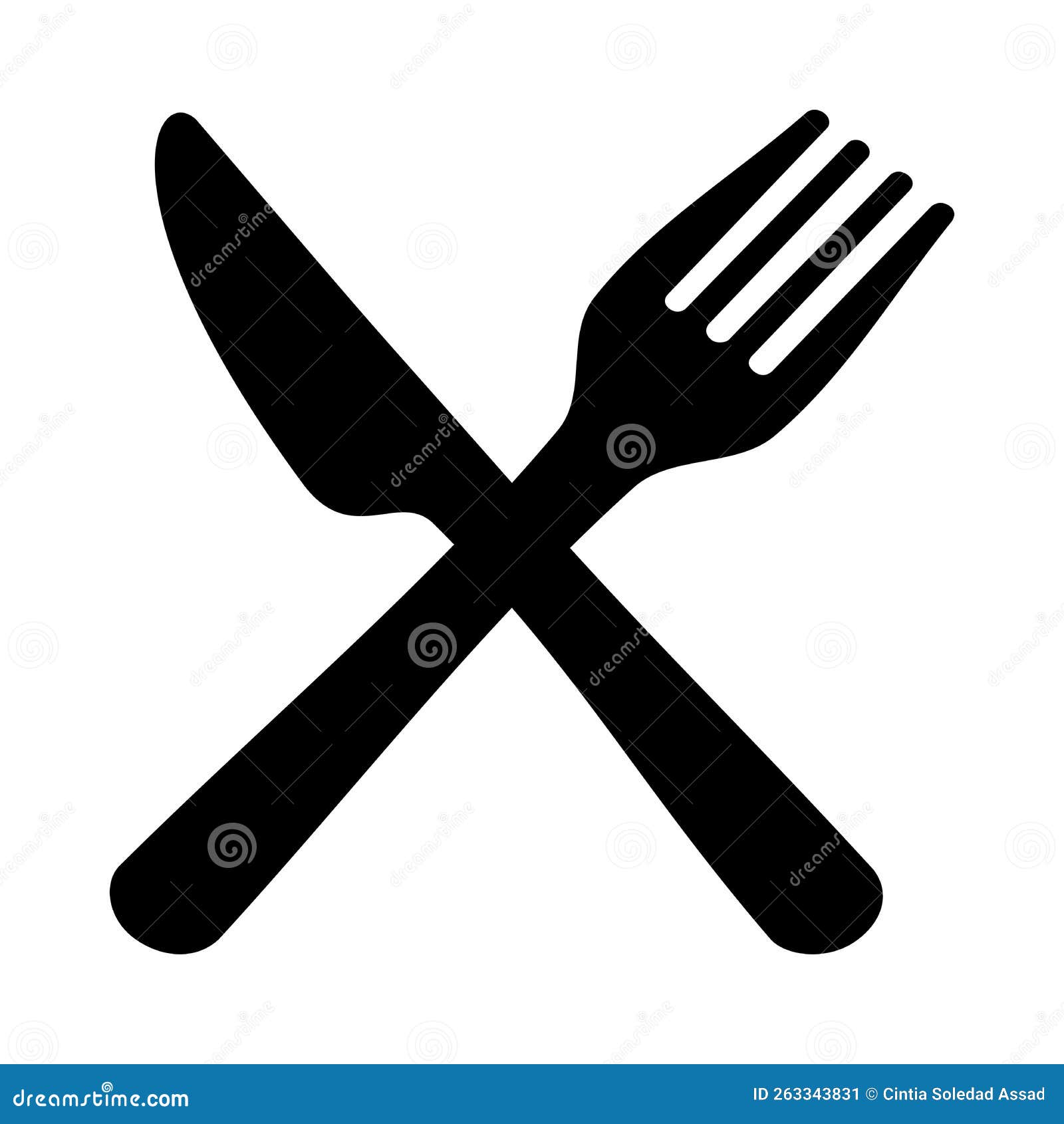 CROSSED KNIFE and FORK, PICTOGRAM Stock Illustration - Illustration of ...