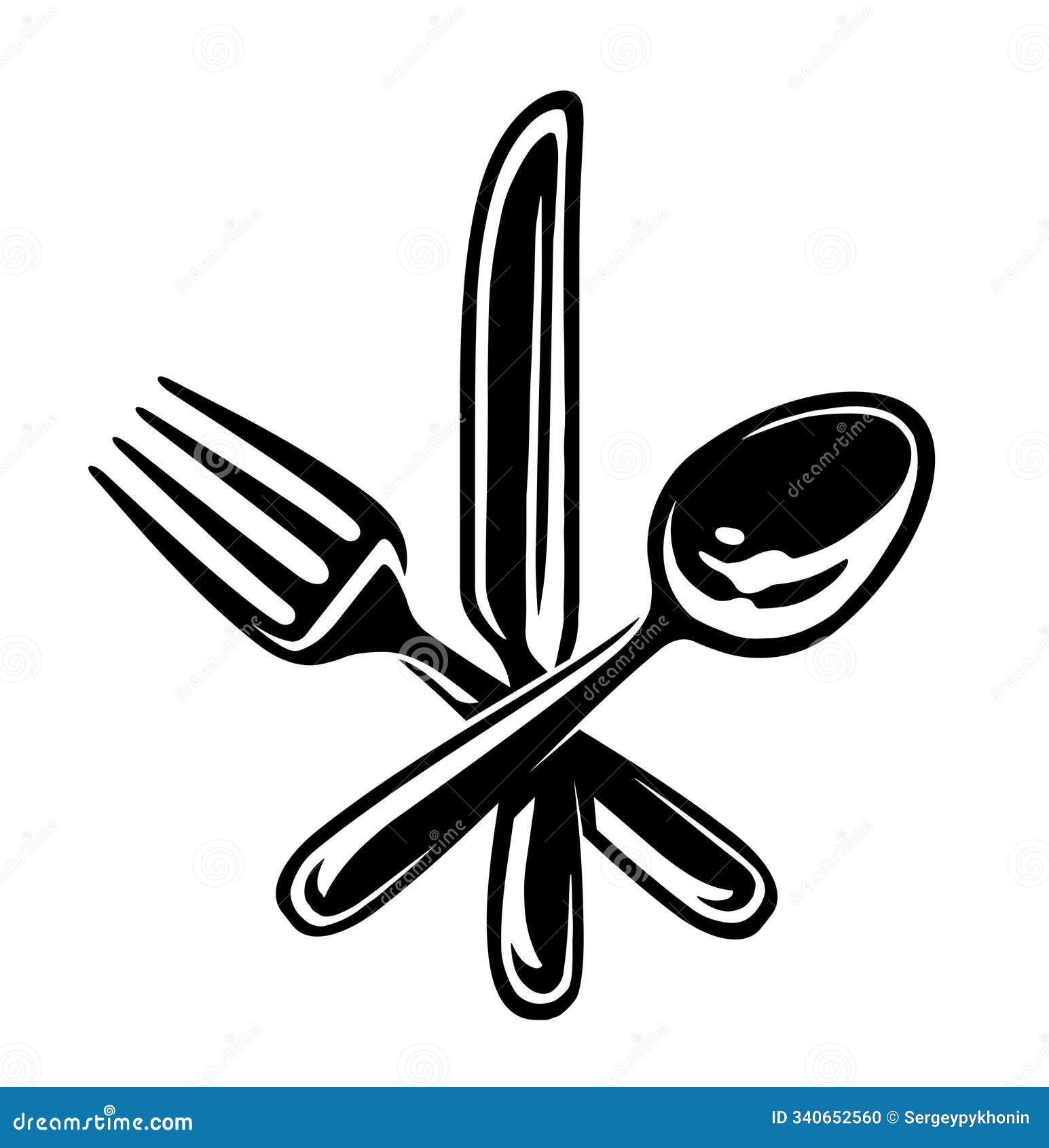 Crossed Knife, Fork And Spoon For Menu In Restaurant And Eatery ...