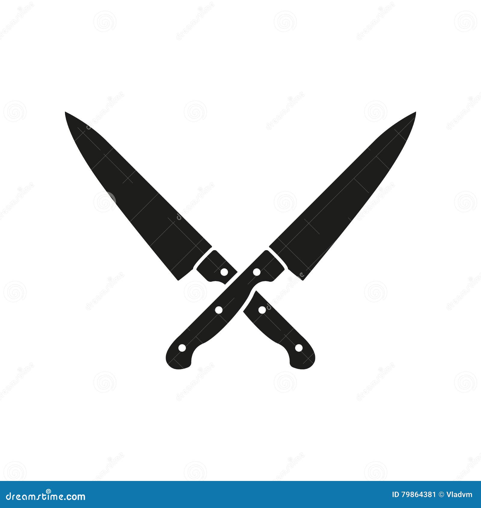 The Crossed Knives Icon. Knife and Chef, Kitchen Symbol Stock Vector ...