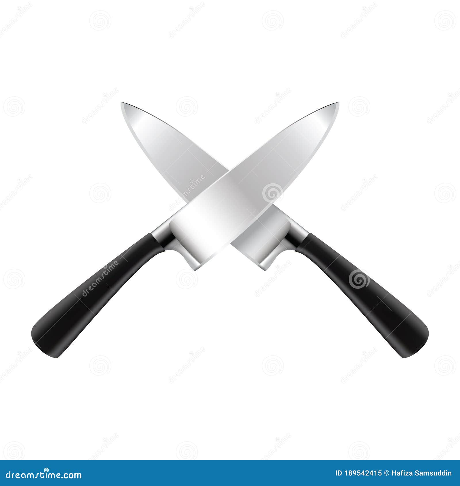 Crossed Knives. Vector Illustration Decorative Design Stock Vector ...