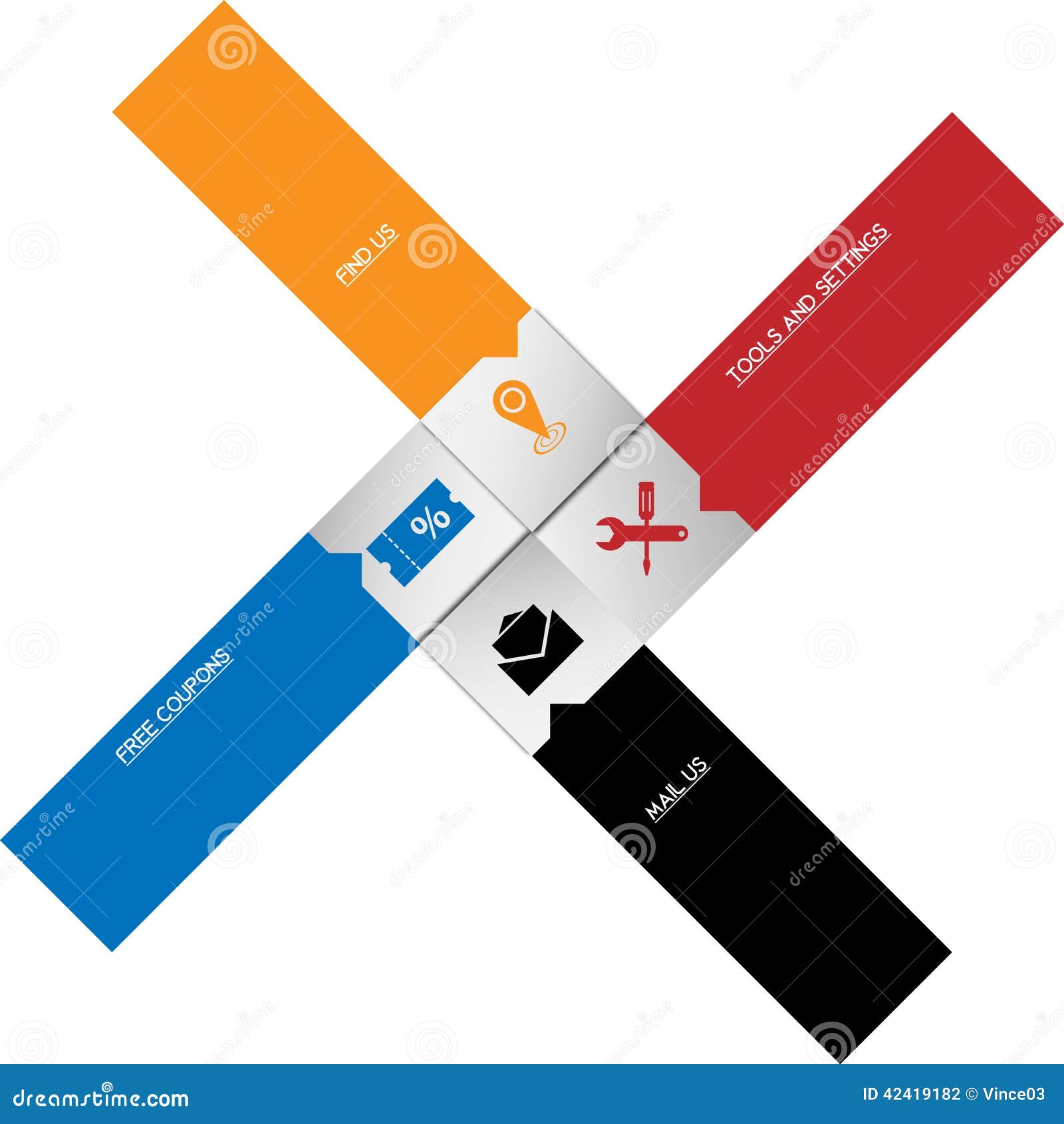 Crossed Labels stock illustration. Illustration of four - 42419182