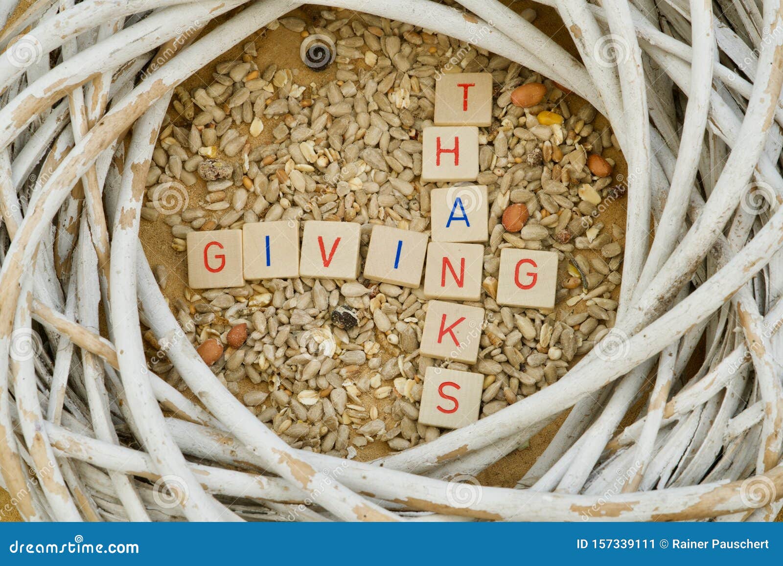 Crossed Letters of THANKSGIVING on Corn Grains Stock Image - Image of ...