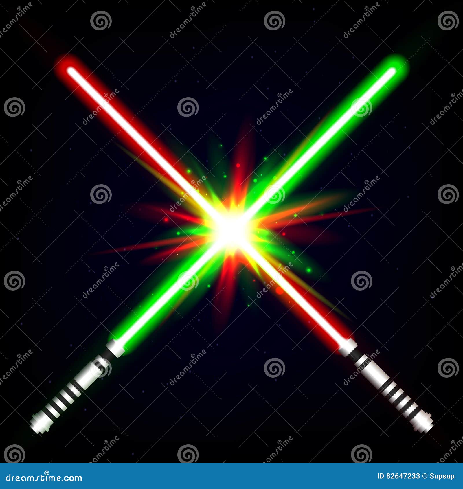 Two Crossed Light Swords Vector Illustration | CartoonDealer.com #174793536