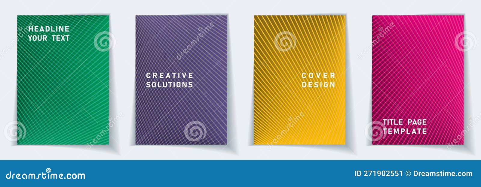 Crossed Lines Halftone Cover Page Templates Batch Stock Vector ...