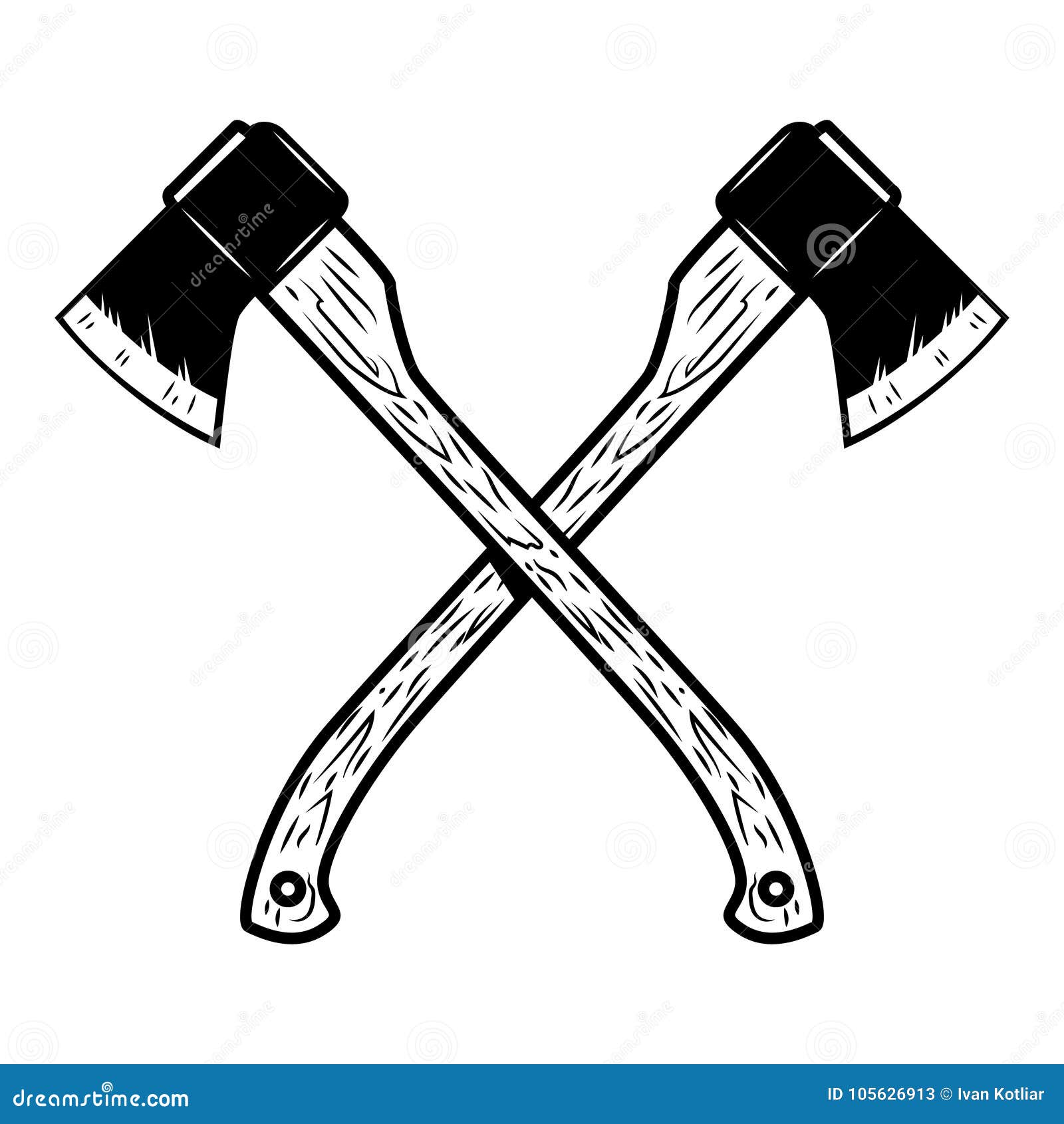 Crossed Lumberjack Axes Isolated on White Background. Stock Vector ... Crossed Lumberjack Axes Isolated on White Background. Stock Vector ...