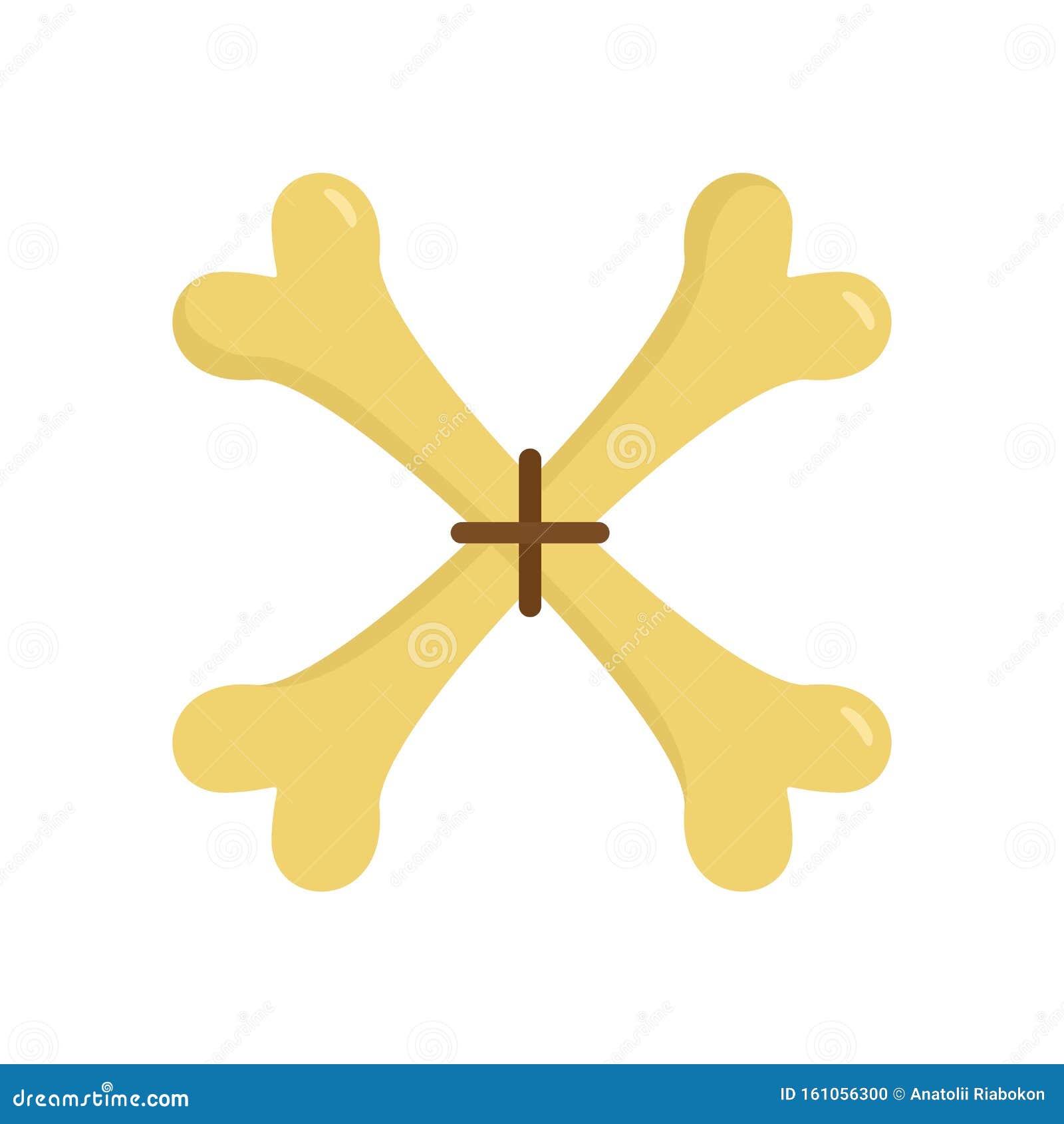 Crossed Magic Bones Icon, Flat Style Stock Vector - Illustration of ...