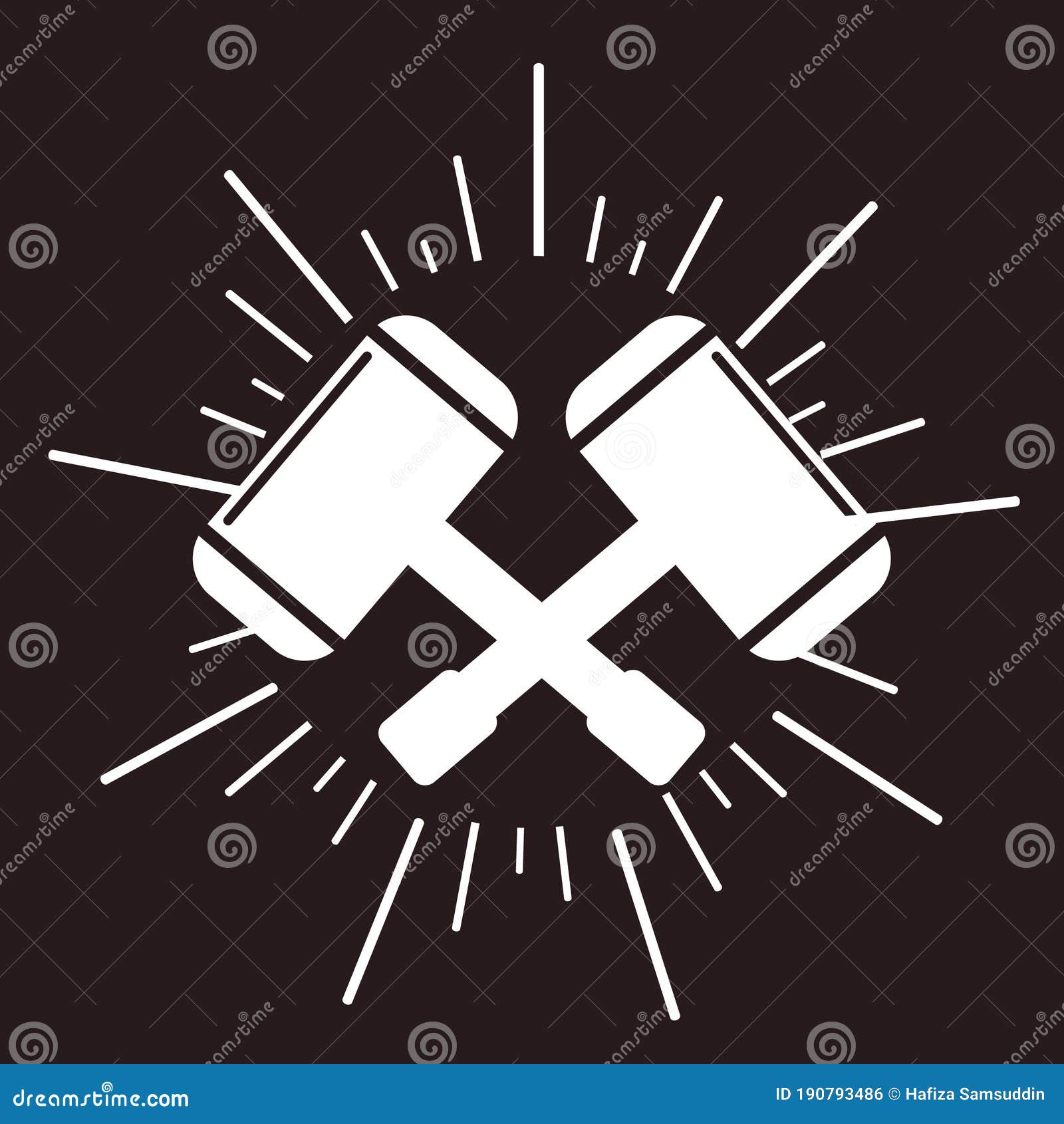 Crossed Mallet. Vector Illustration Decorative Design Stock Vector ...