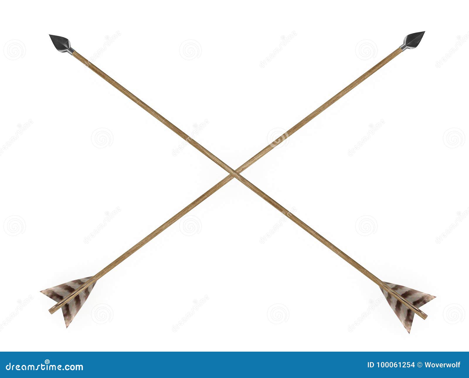 Crossed Medieval Arrows 3d Rendering Stock Illustration - Illustration ...