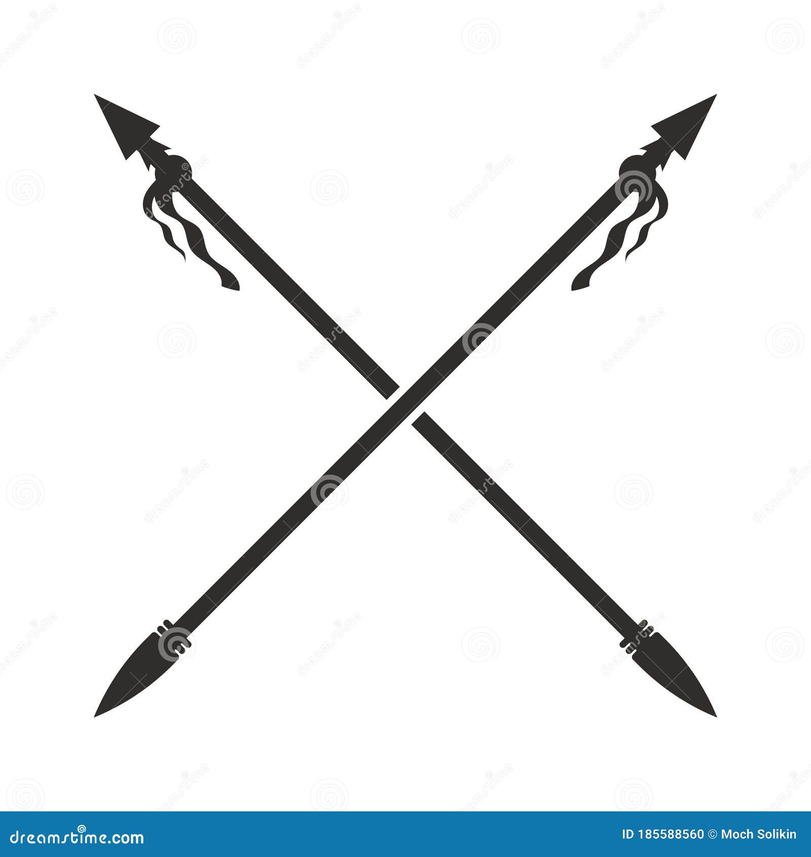 Crossed for Medieval Spear / Lance Weapon Flat Icons Stock Vector ...