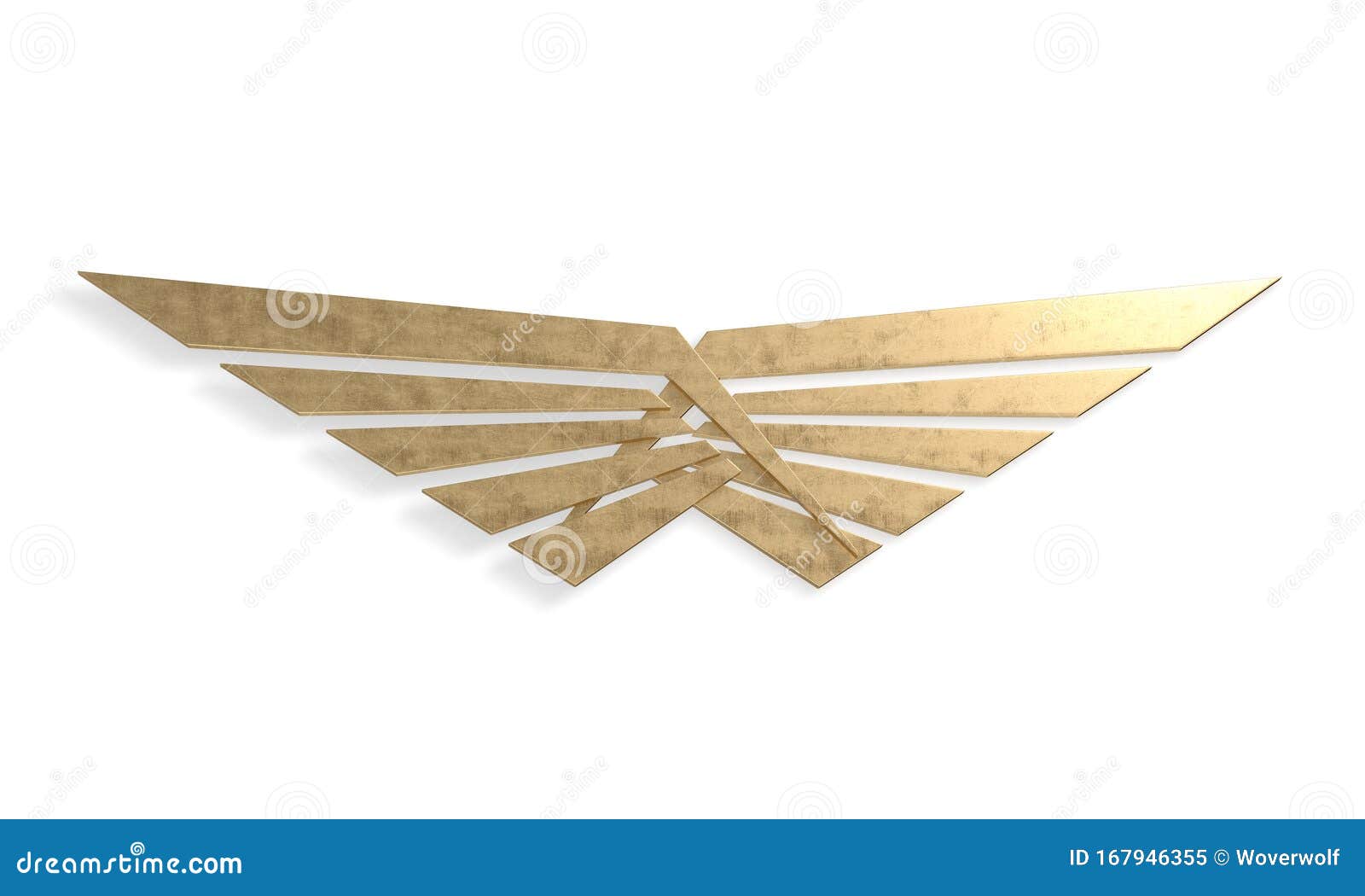 Crossed Metal Wings Symbol 3d Rendering Stock Illustration ...