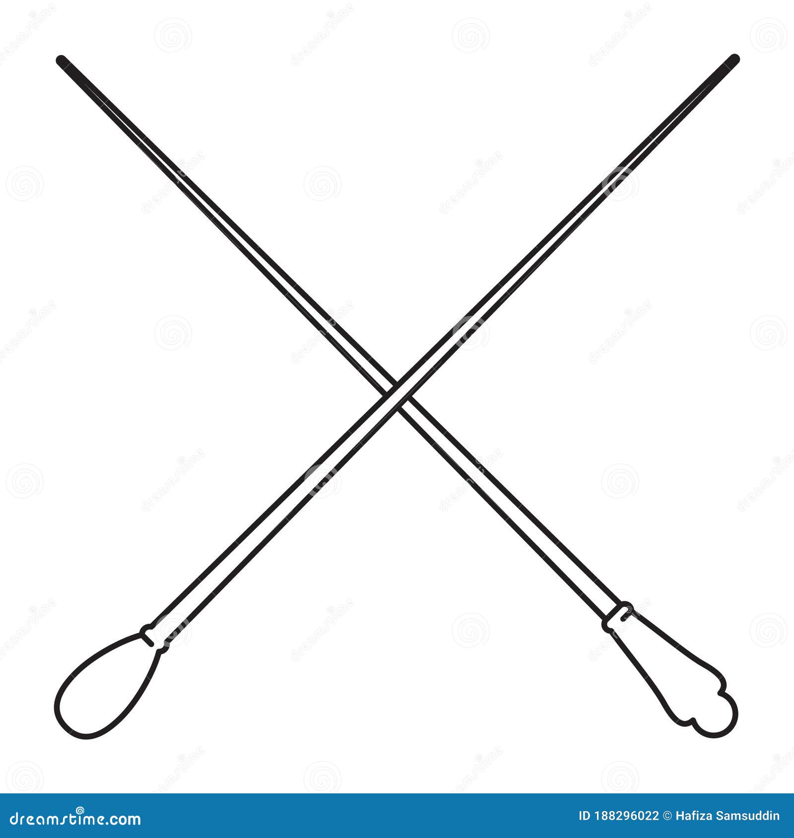 Crossed Musical Baton. Vector Illustration Decorative Design Stock ...