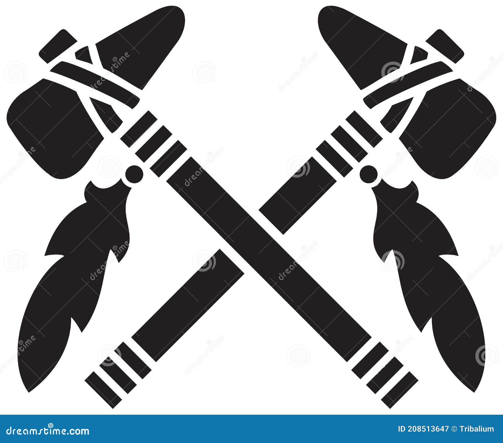 Crossed Native American Tomahawk Vector Stock Vector - Illustration of ...