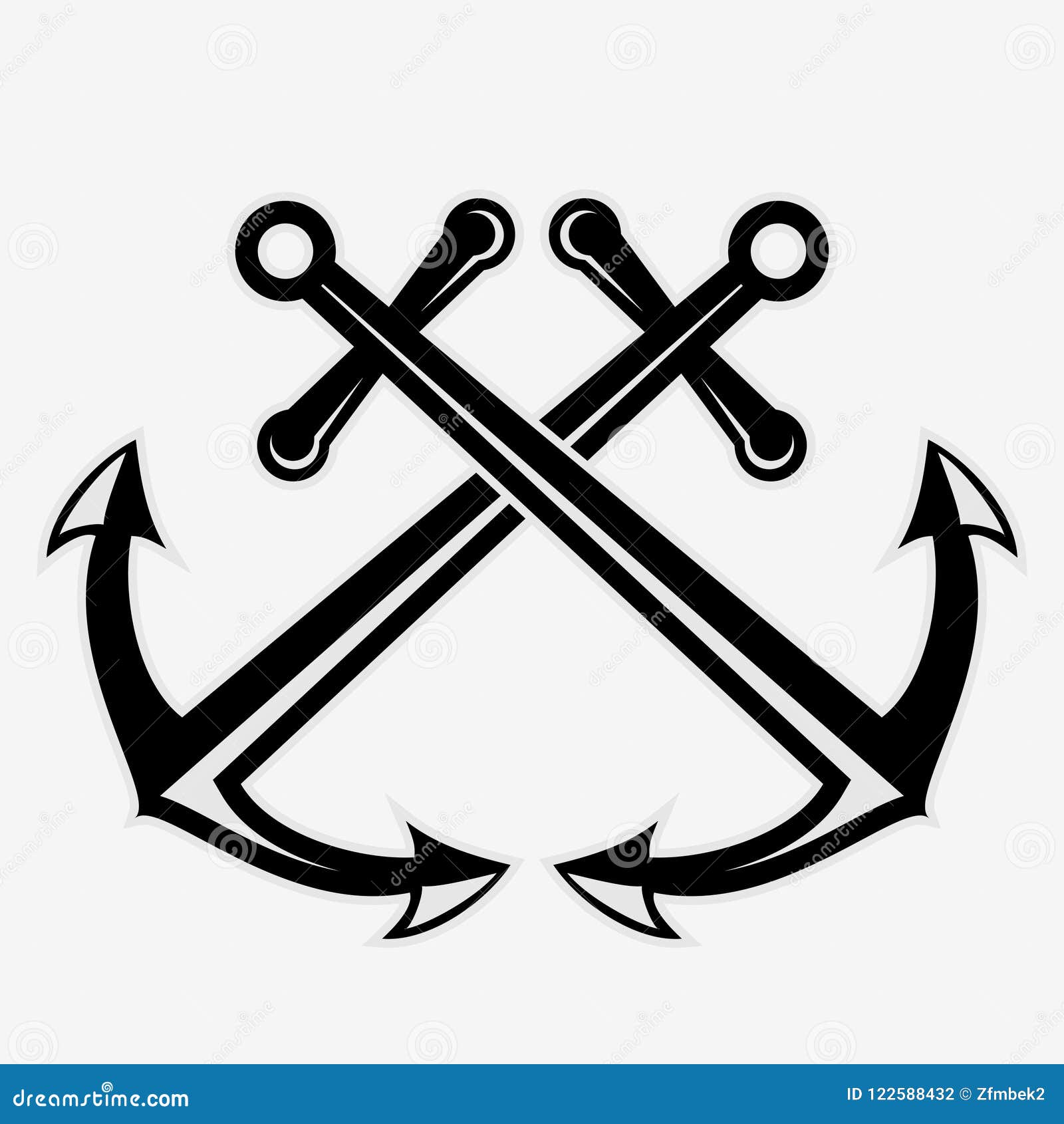 Crossed Nautical Anchors Icon. Vector Illustration | CartoonDealer.com ...