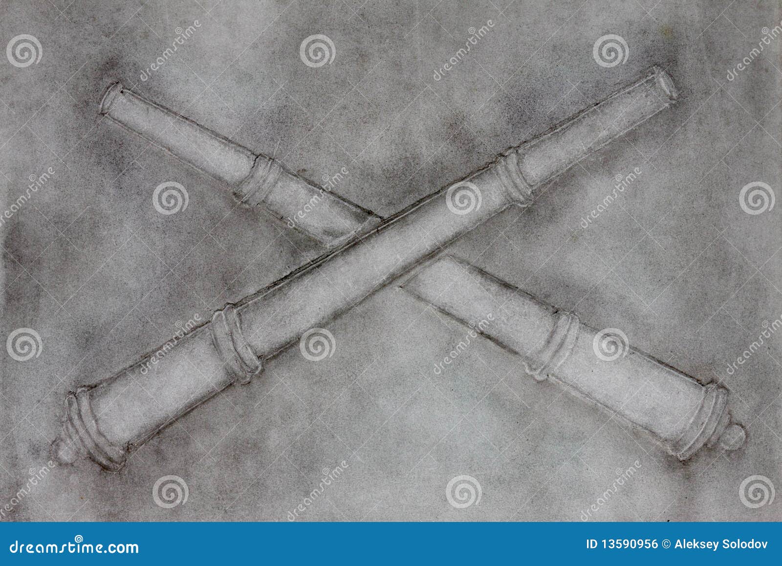 The crossed old cannons stock photo. Image of artillery - 13590956