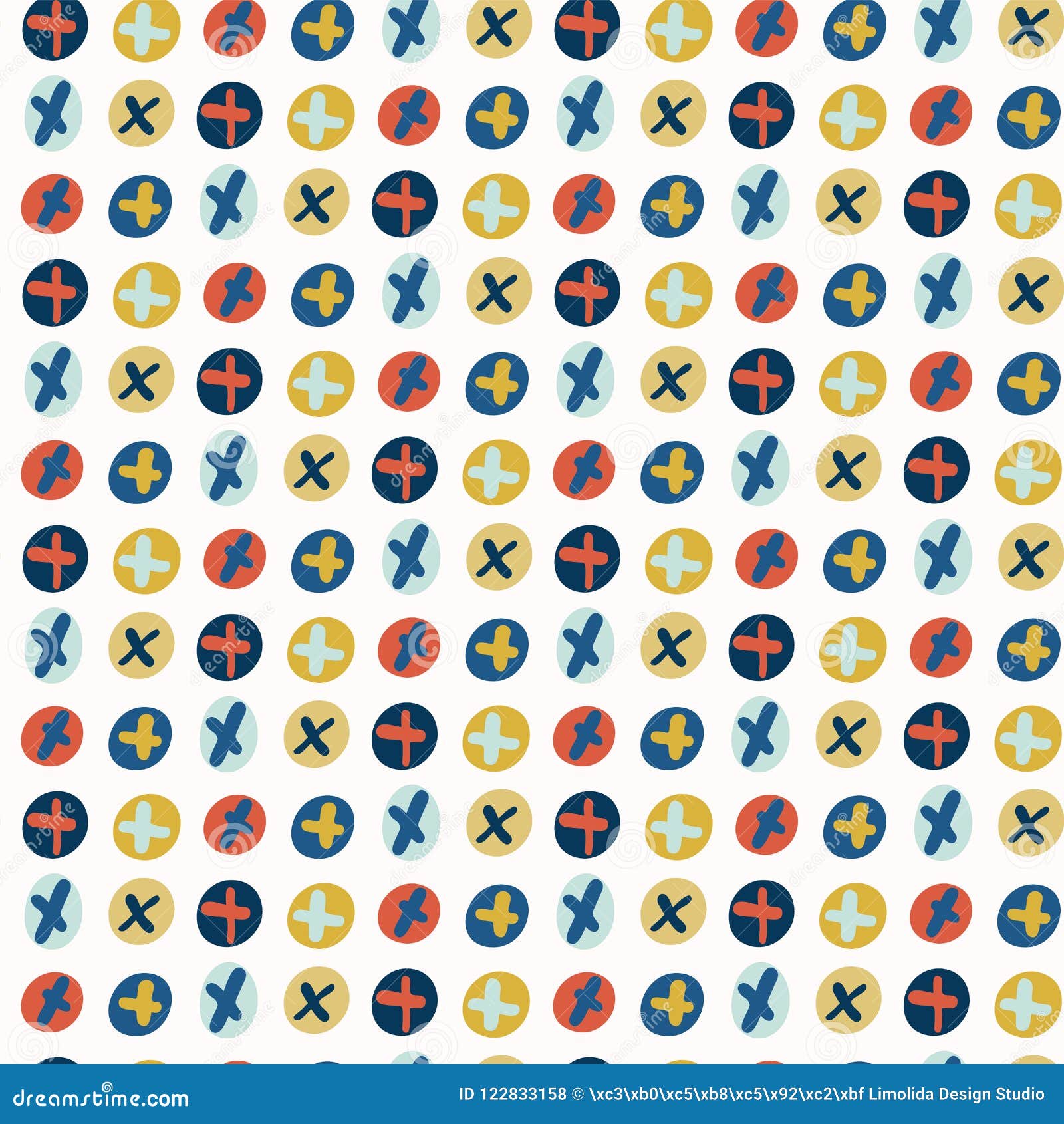 Crossed Out Circles Vector Pattern Stock Vector - Illustration of ...