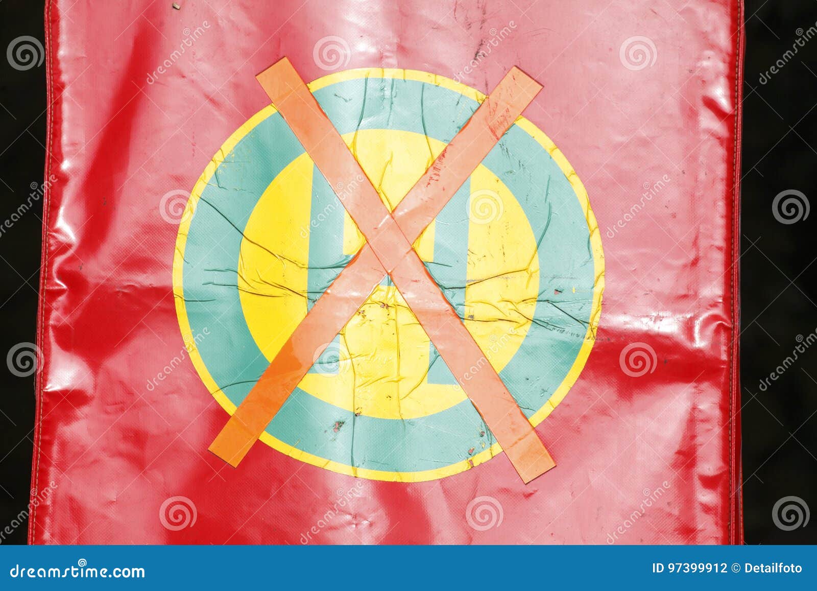 Crossed out road sign stock photo. Image of plastic, public - 97399912