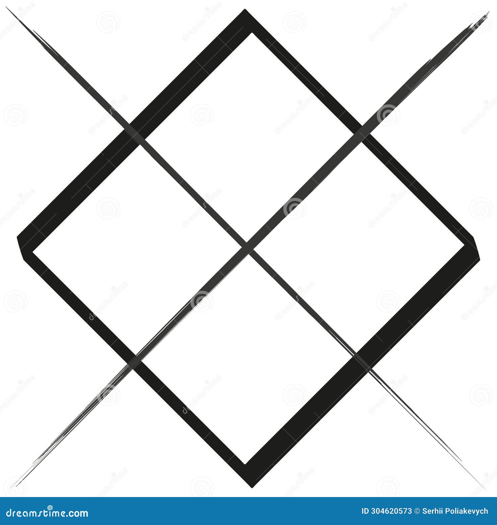 Crossed Out Square. Elegant Logo. Vector Illustration. EPS 10 Stock ...