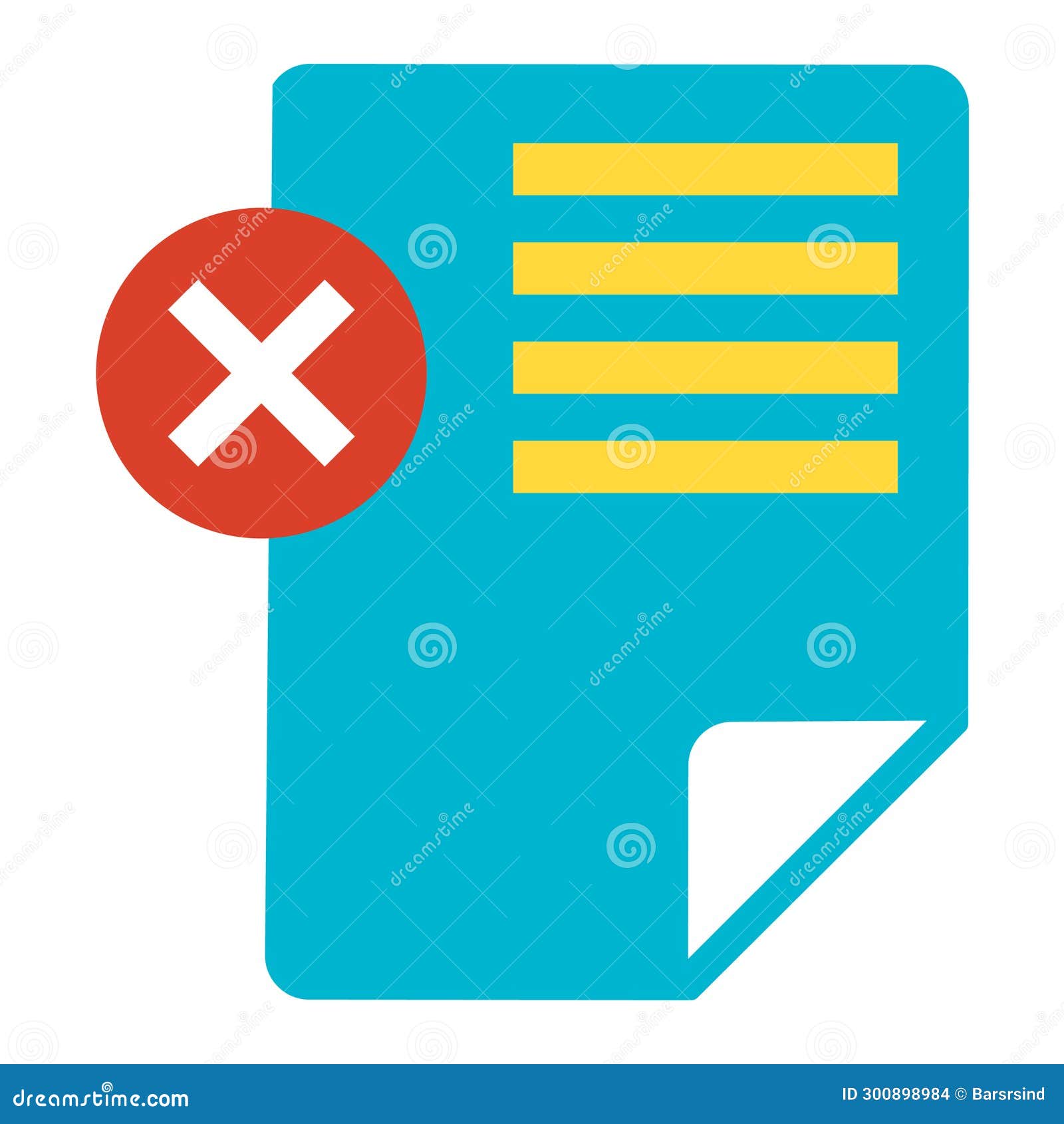 Crossed Out Symbol Business Process Flat Icon Stock Vector ...