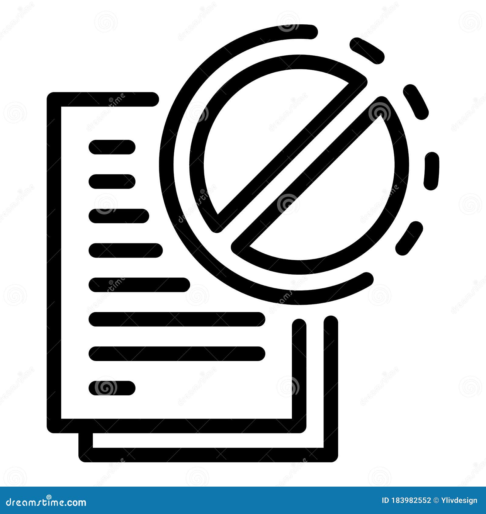 Crossed Paper Icon, Outline Style Stock Vector - Illustration of icon ...