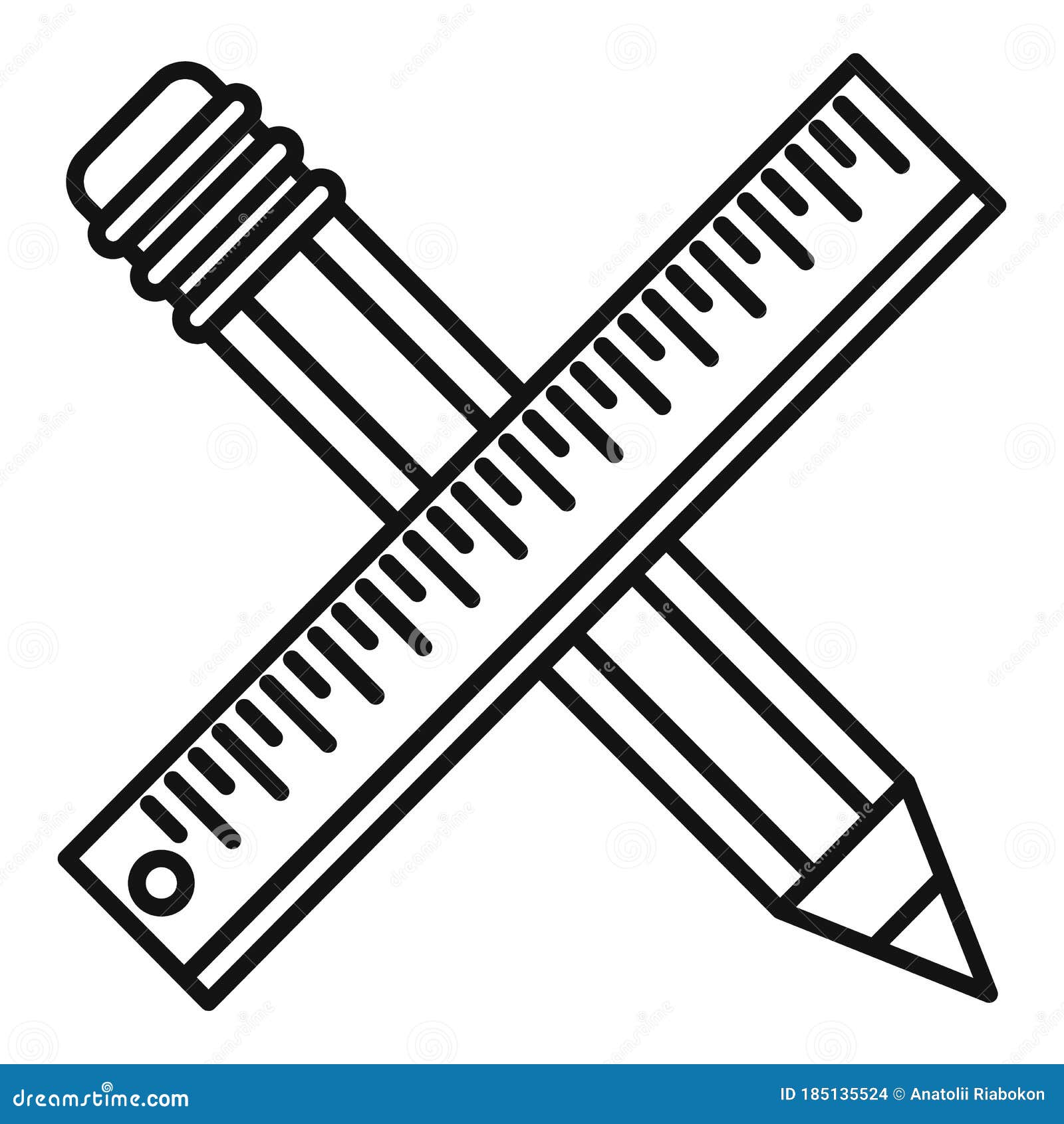 Crossed Pencil Ruler Icon, Outline Style Stock Vector - Illustration of ... Crossed Pencil Ruler Icon, Outline Style Stock Vector - Illustration of ...