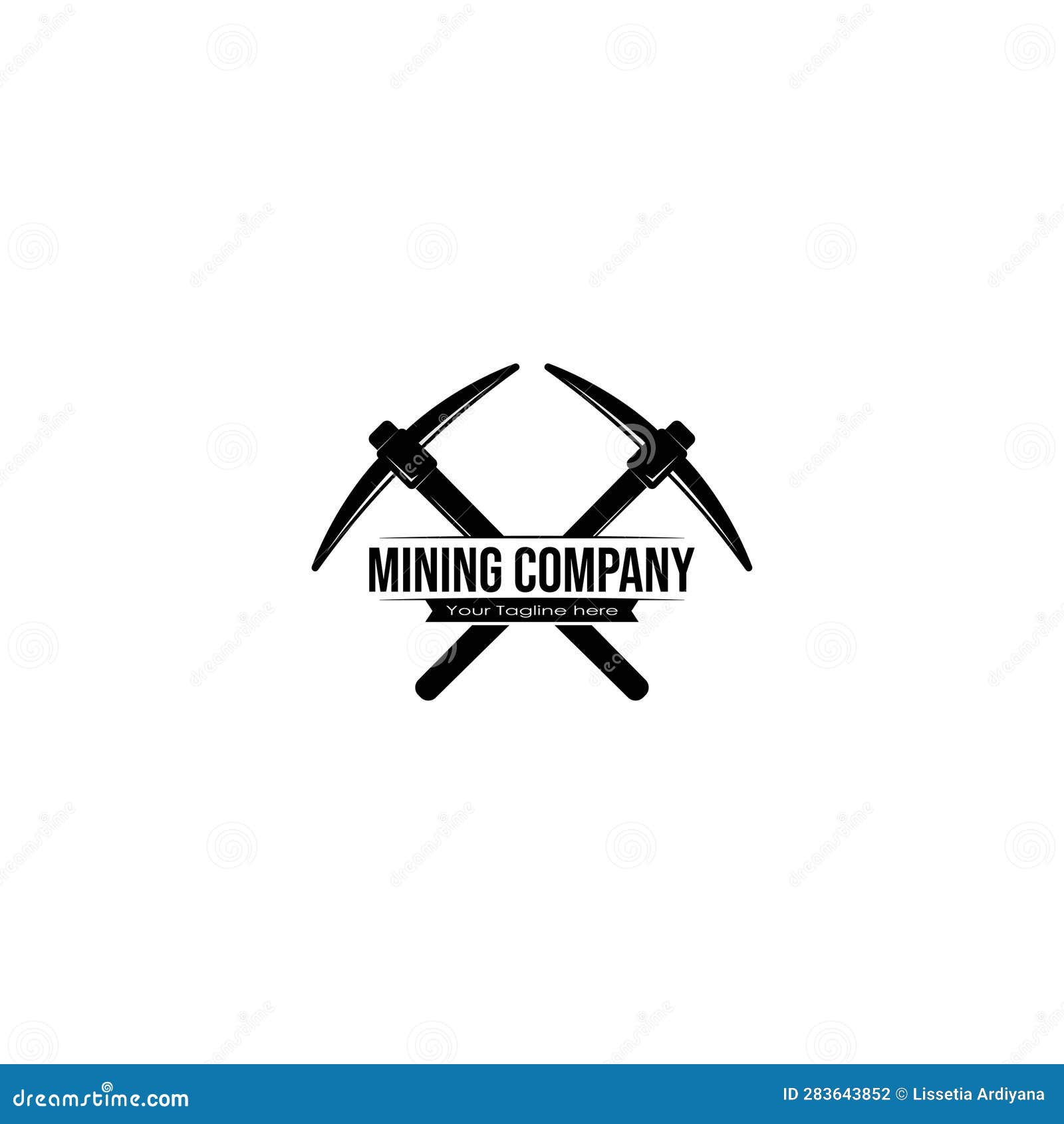 Crossed Pickaxe Mining Logo Vector Graphics Stock Vector - Illustration ...