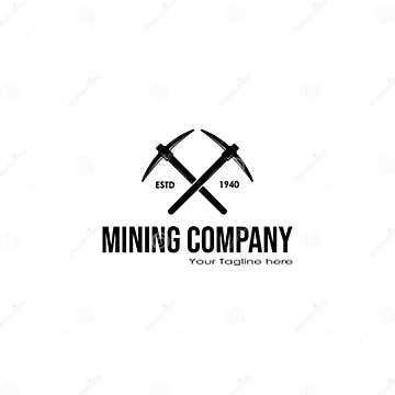 Crossed Pickaxe Mining Logo Vector Graphics Stock Vector - Illustration ...