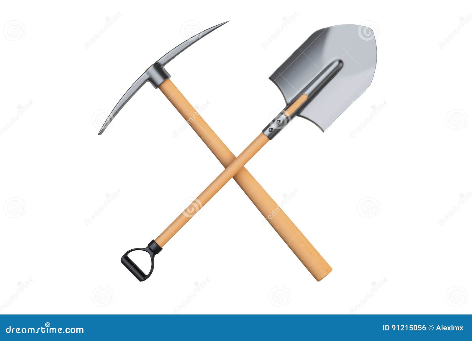 Crossed Spade Or Shovel And Mining Pick Ax Pickaxe Pick-Axe Or Pick ...