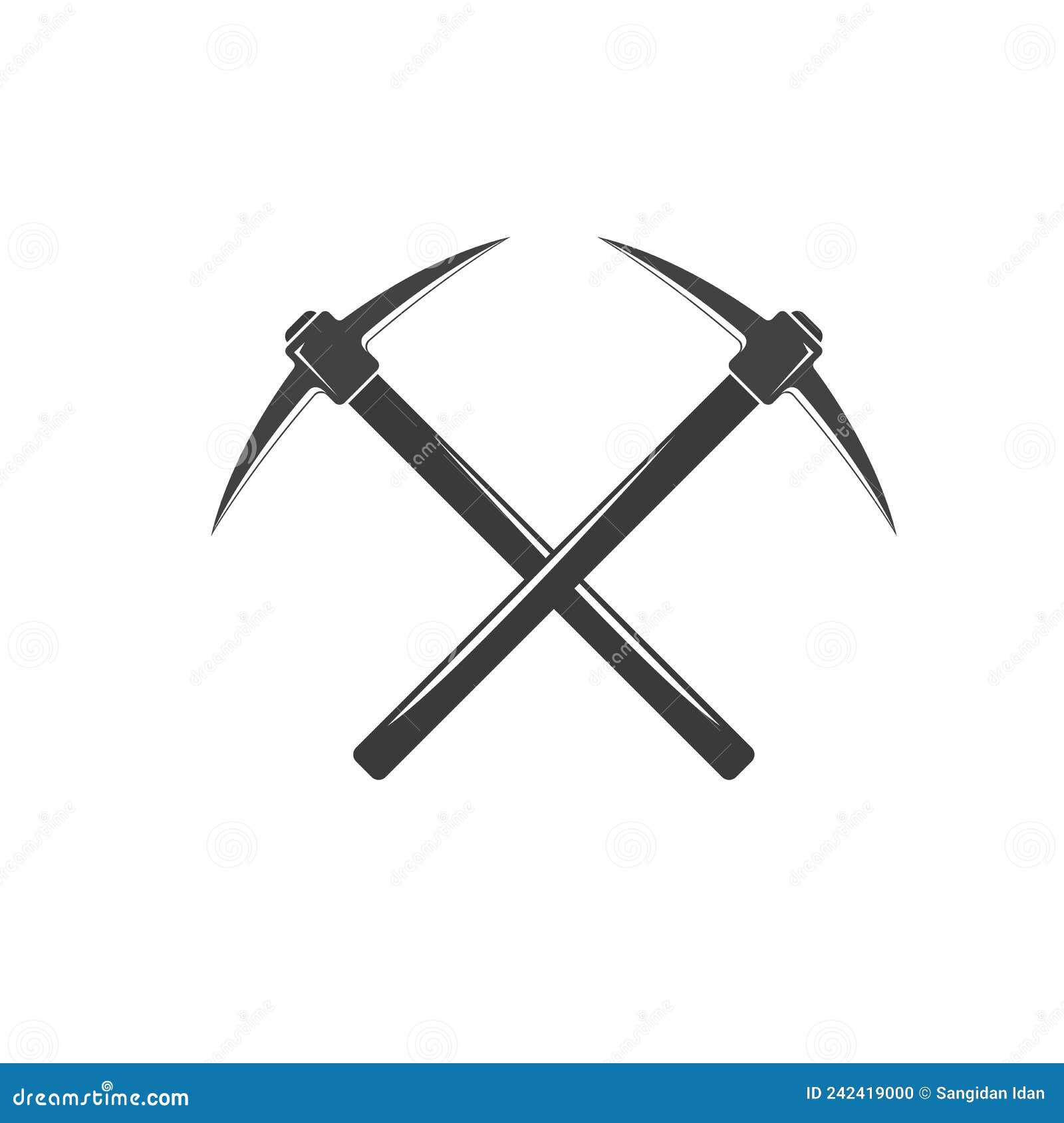 Crossed Pickaxe Vector Icon Element Design Template Stock Vector ...