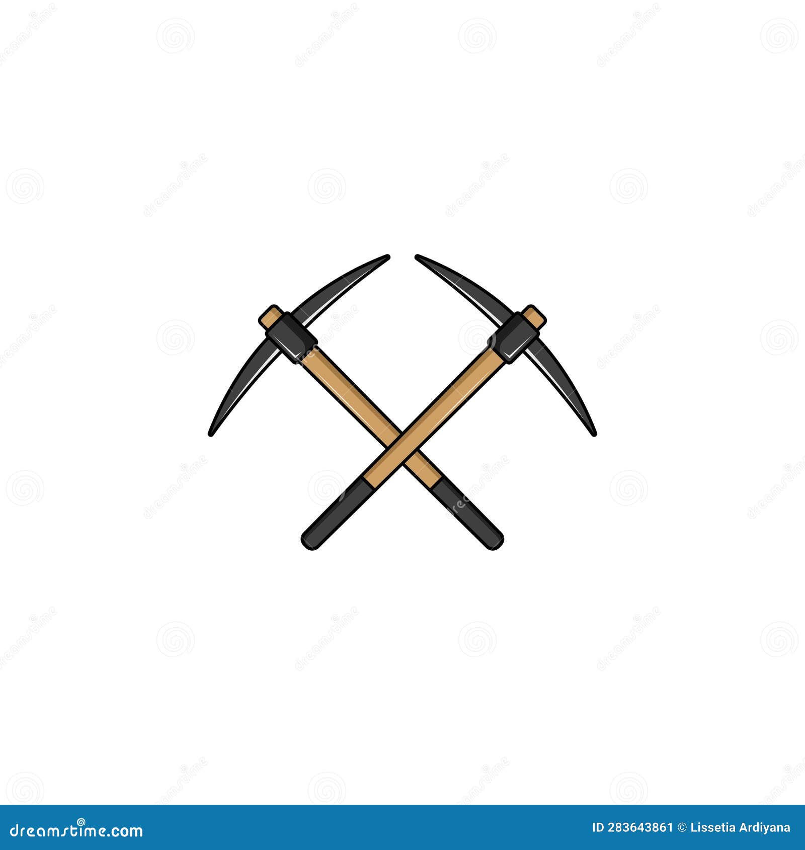 Crossed Pickaxes Mining Tool Vector Graphics Stock Vector ...