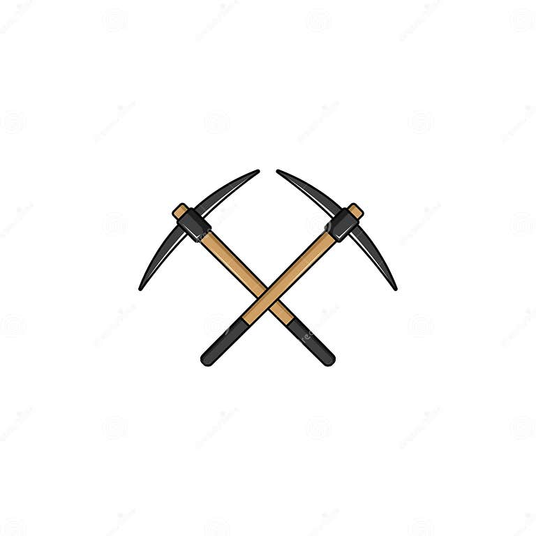 Crossed Pickaxes Mining Tool Vector Graphics Stock Vector ...