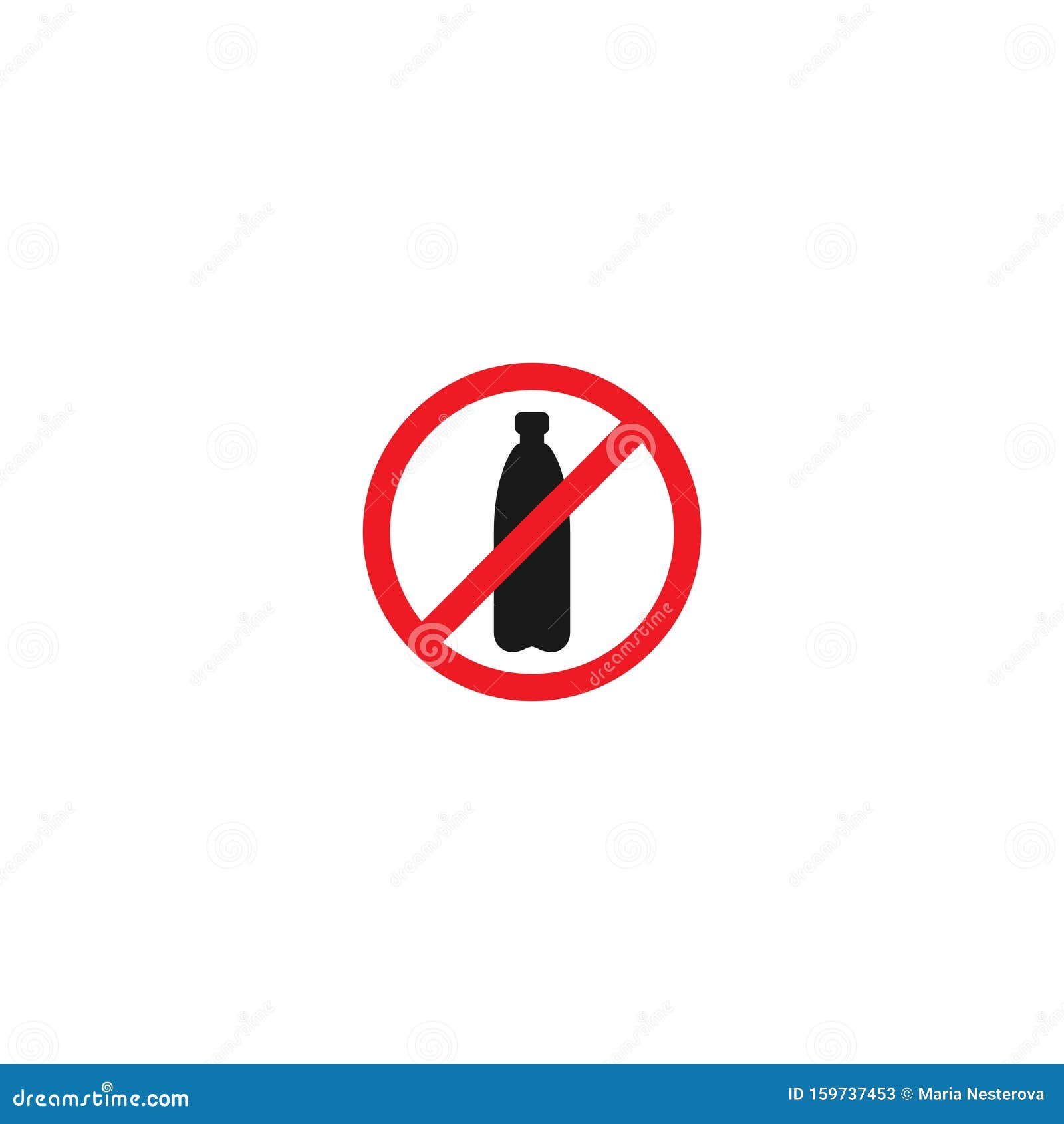 Crossed Plastic Bottle. Stop Using Disposable Polythene Package Stock ...