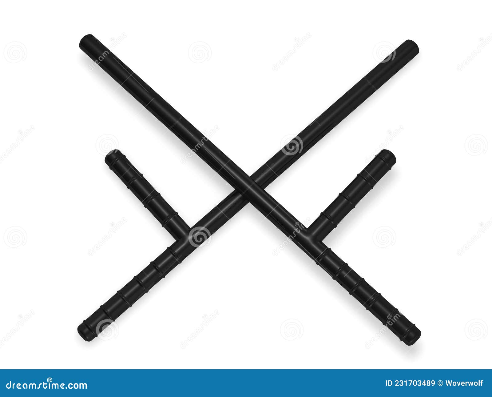 Two Crossed Police Batons Cartoon Vector | CartoonDealer.com #48695783