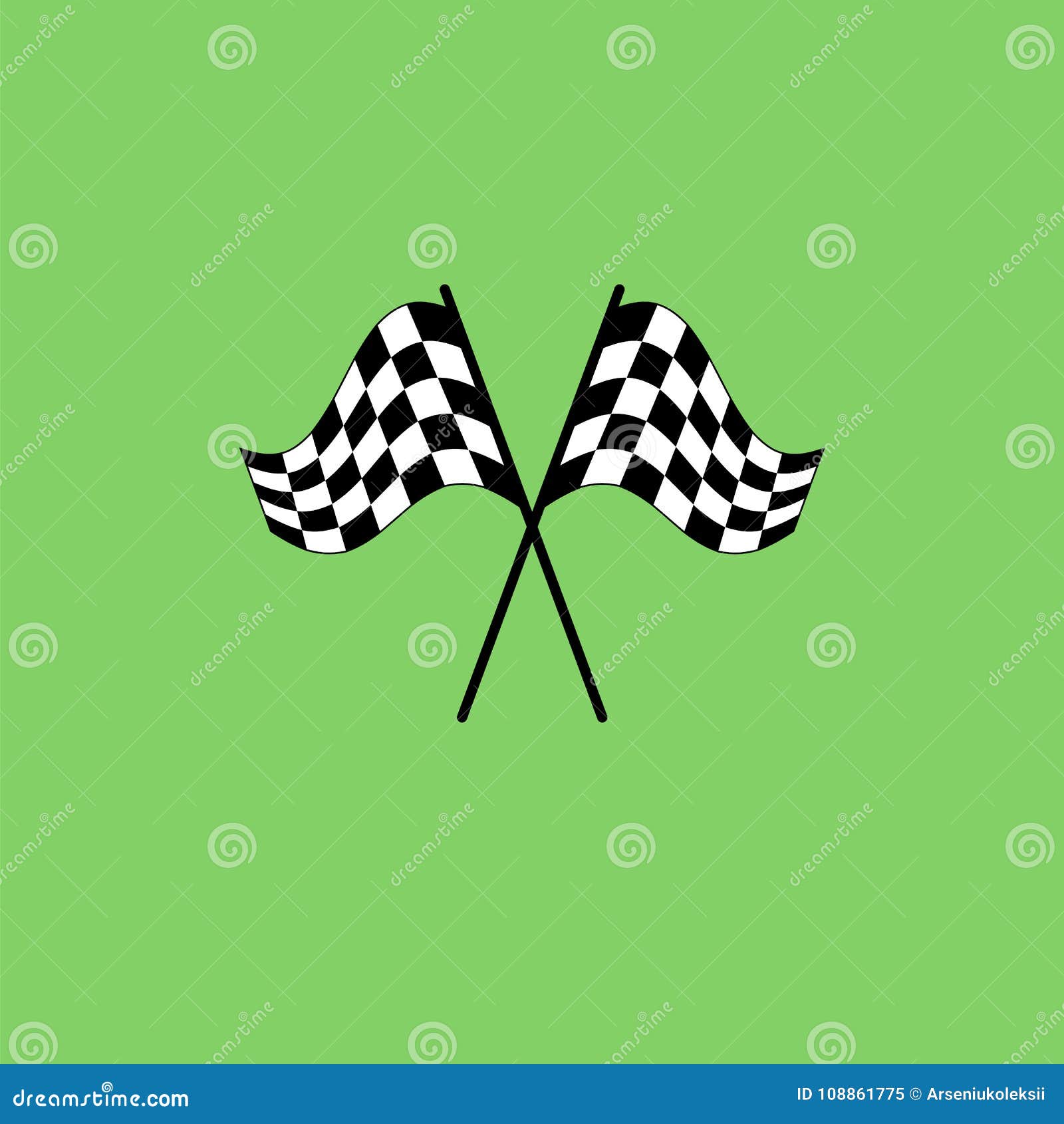 Crossed Race Flag Icon Vector Symbol | CartoonDealer.com #56062910