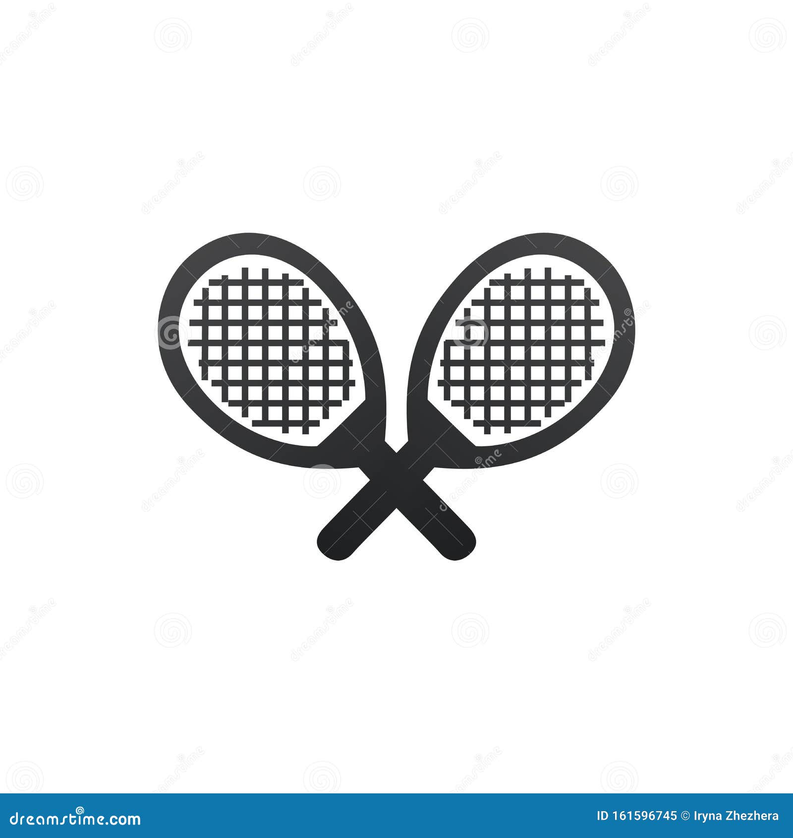 Crossed Racket and Tennis Ball Black Silhouette. Vector Illustration ... Crossed Racket and Tennis Ball Black Silhouette. Vector Illustration ...