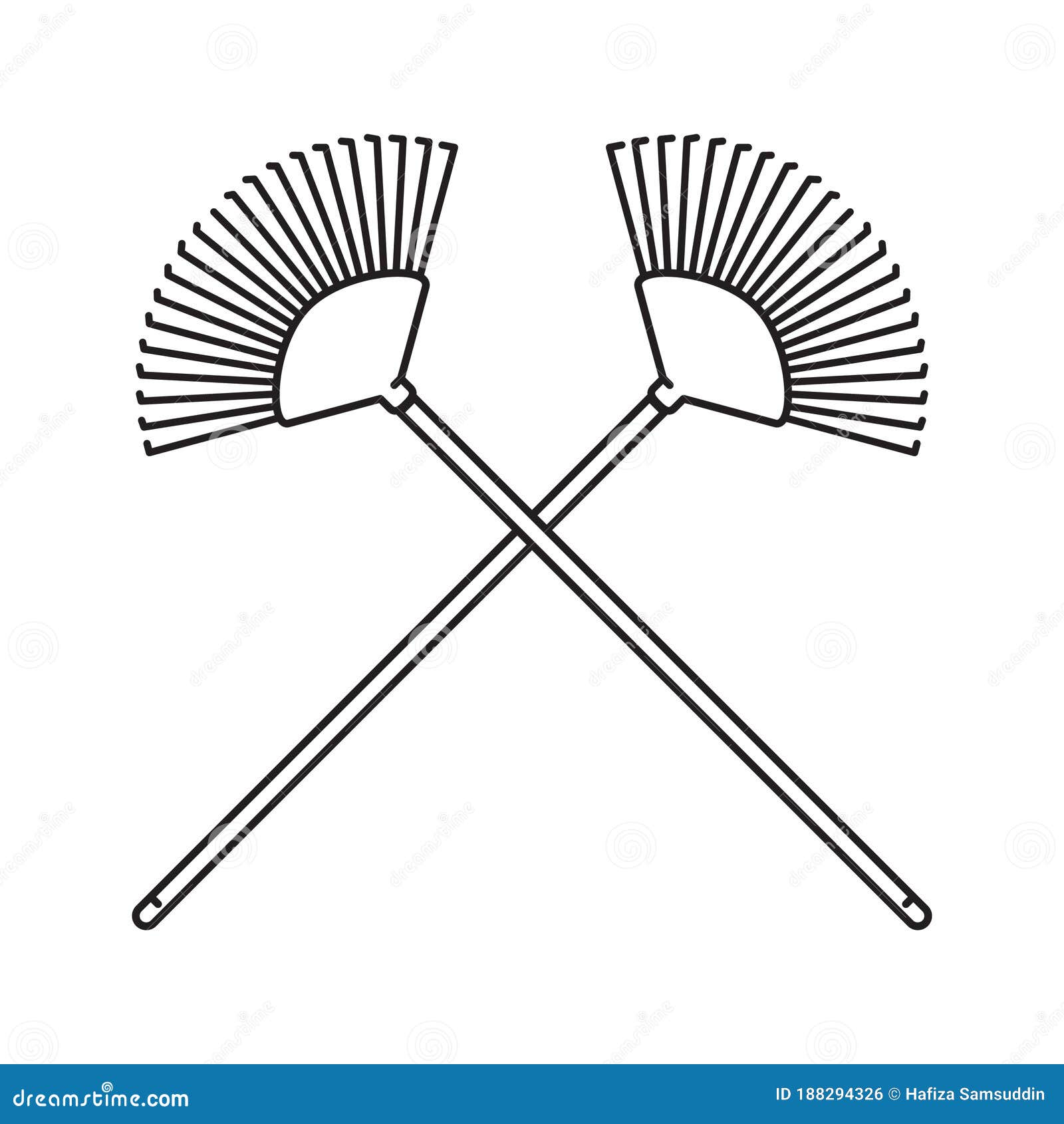 Crossed Rakes. Vector Illustration Decorative Design Stock Vector ...