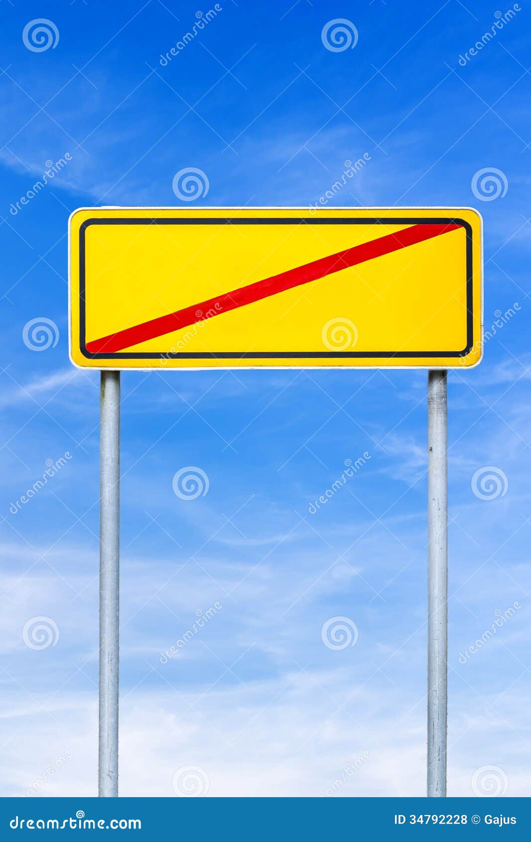 Crossed Road Sign Over Blue Sky Stock Photo - Image of district, space ...